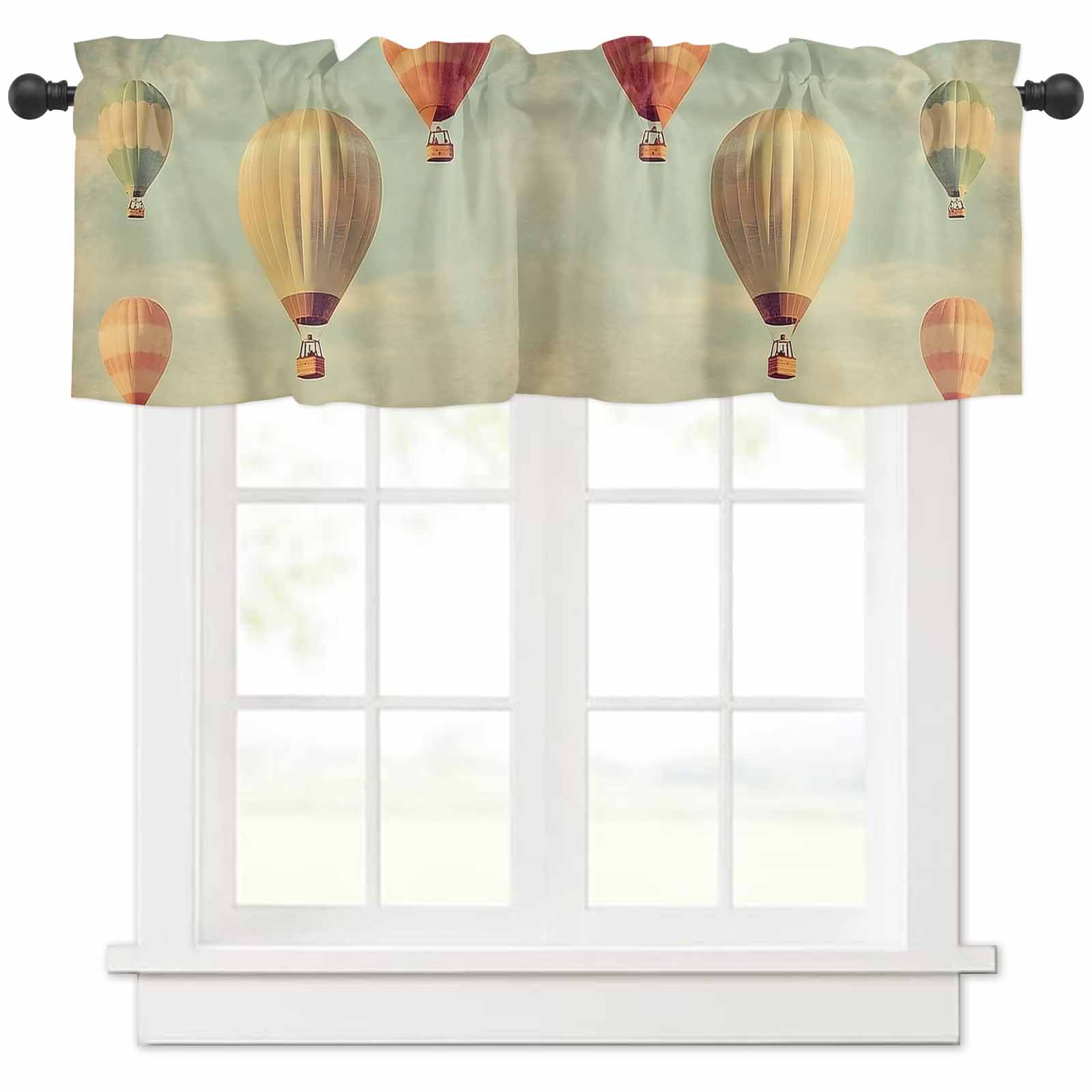 Floating Hot Air Balloon Valances for Windows Farmhouse Kitchen ...