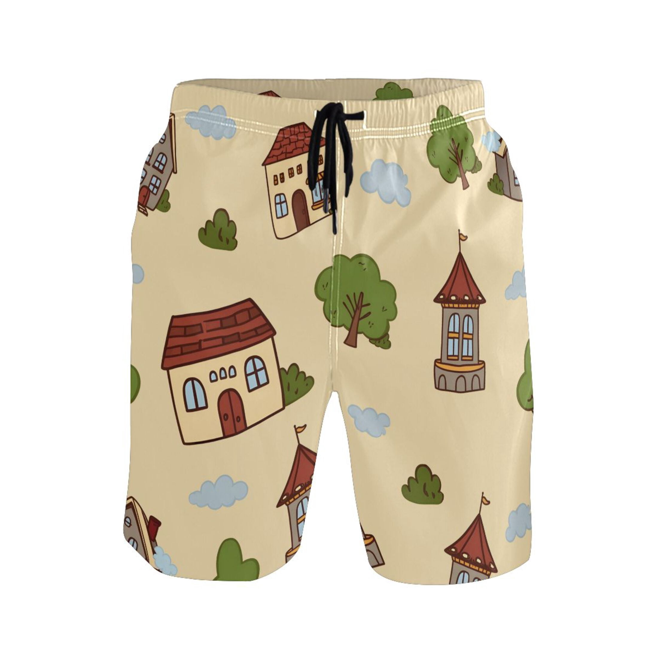 Floating House Mens Swim Trunks Quick Dry Board Shorts Breathable Fit ...