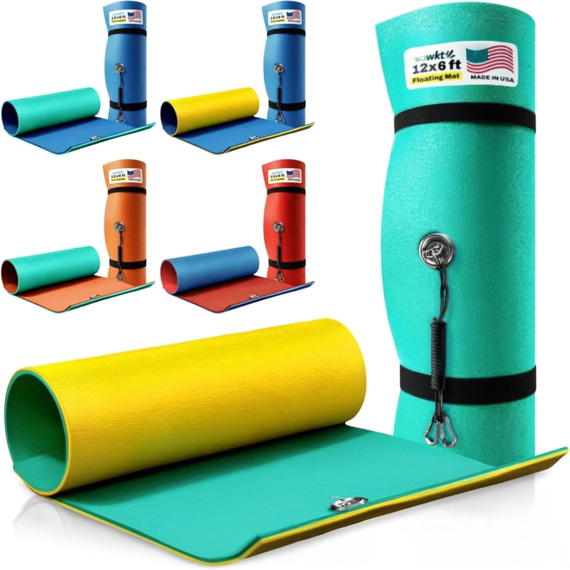 SOWKT® Floating Water Mat Made in USA (9x6, 12x6, 18x6 ft) for Lake ...