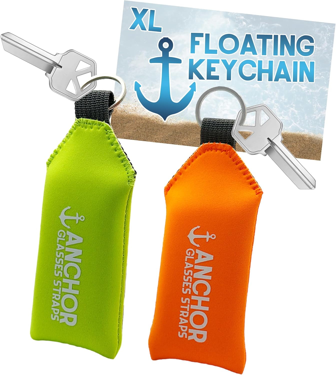 Floating Keychain Waterproof – Extra Large Size – Floats 12 Keys ...