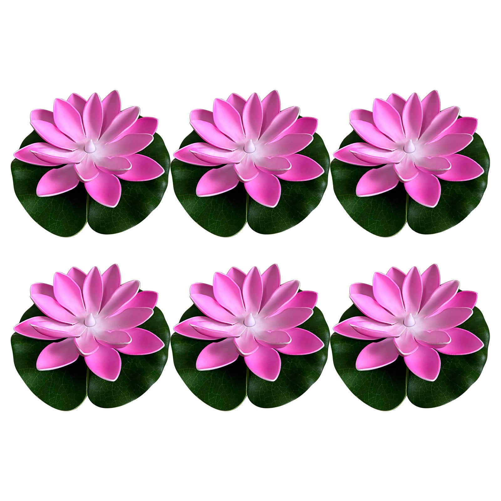 Floating LED Lotus Pool Lights - 6-Pack Solar-Powered Waterproof Garden ...