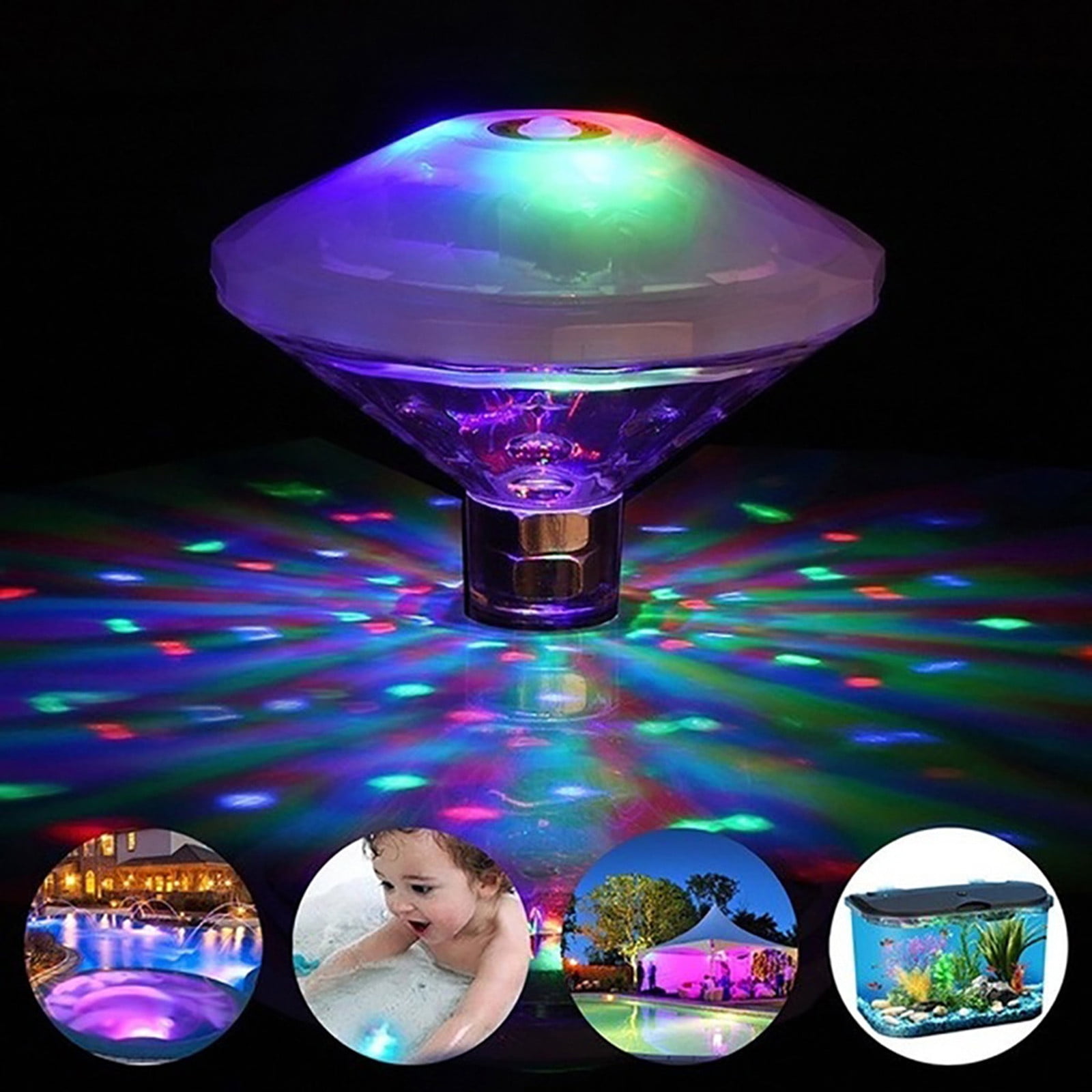 Floating LED Pool Light, RGB Color Changing Spa Lamp with 8 Light Modes ...