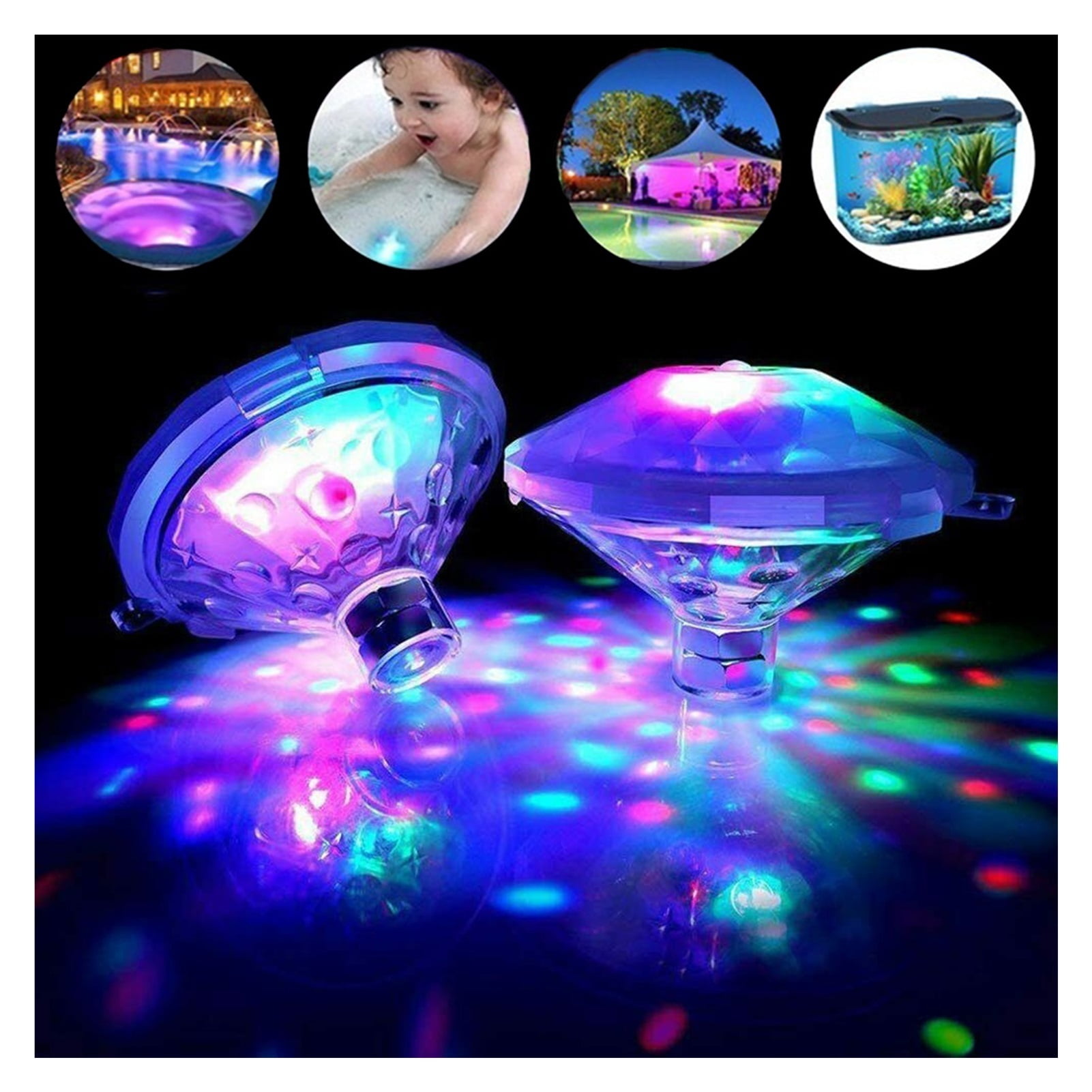 Floating LED Pool Underwater Lamp Diving RGB Disco Party Lighting ...