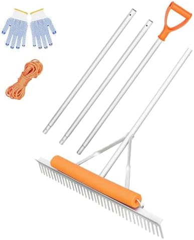 Floating Lake Rake, 36'' Aluminum Weed Rake with 11 Ft Handle Extension ...