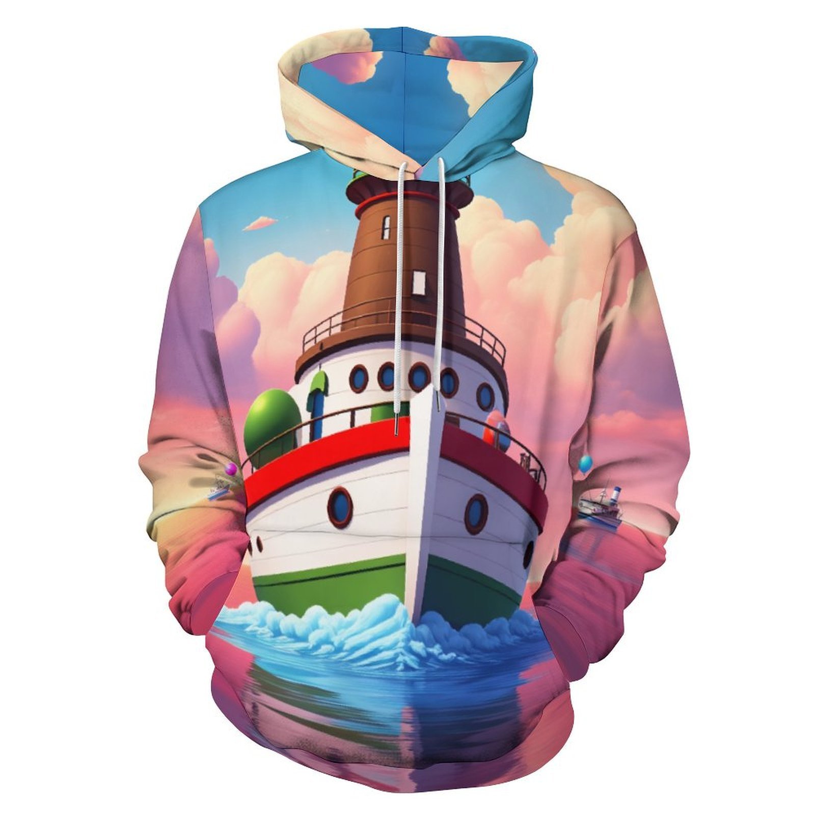 Floating Lighthouse Ship-1 3D Print Hoodie Men Women Autumn Thin ...