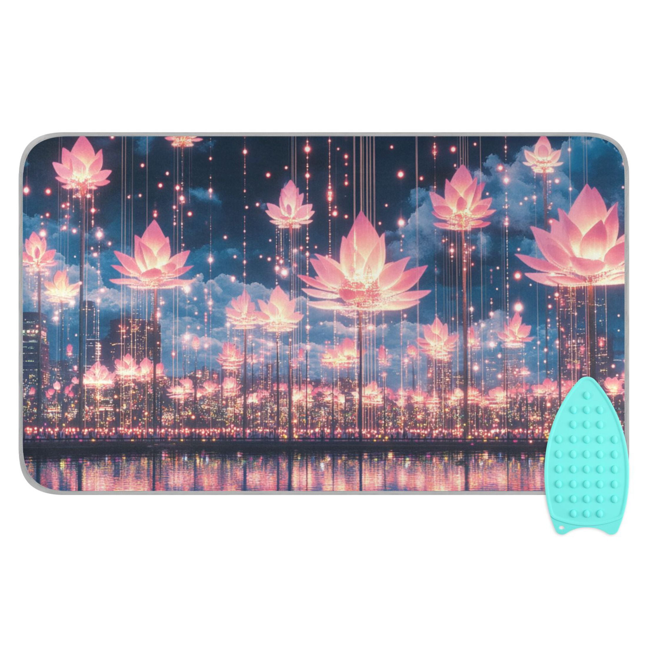 Floating Lotus Flowers at Night Ironing Mat Blanket for Table Top ...
