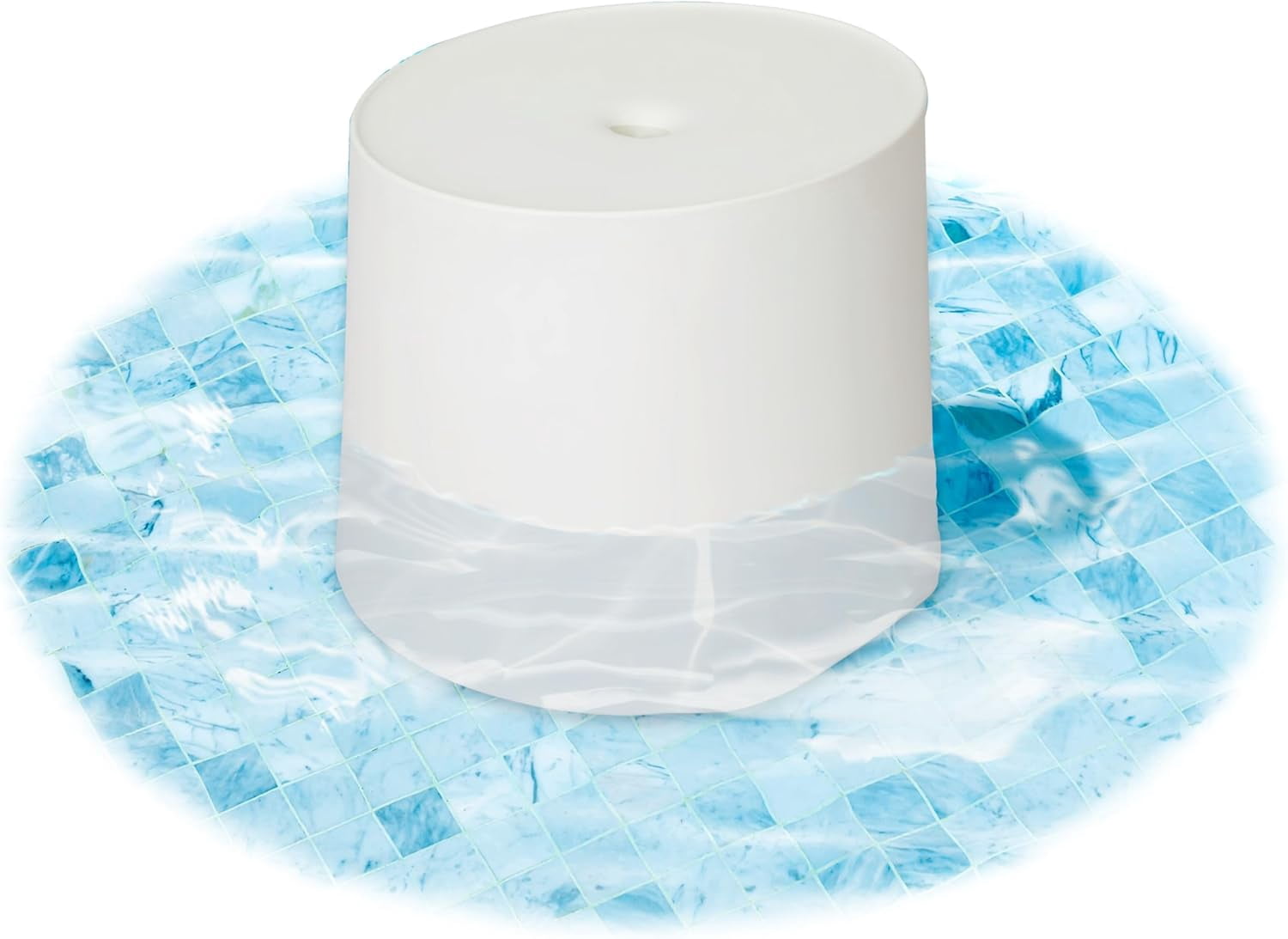 Floating Luxuries in Pool Kai Side Table with Umbrella Hole, White ...