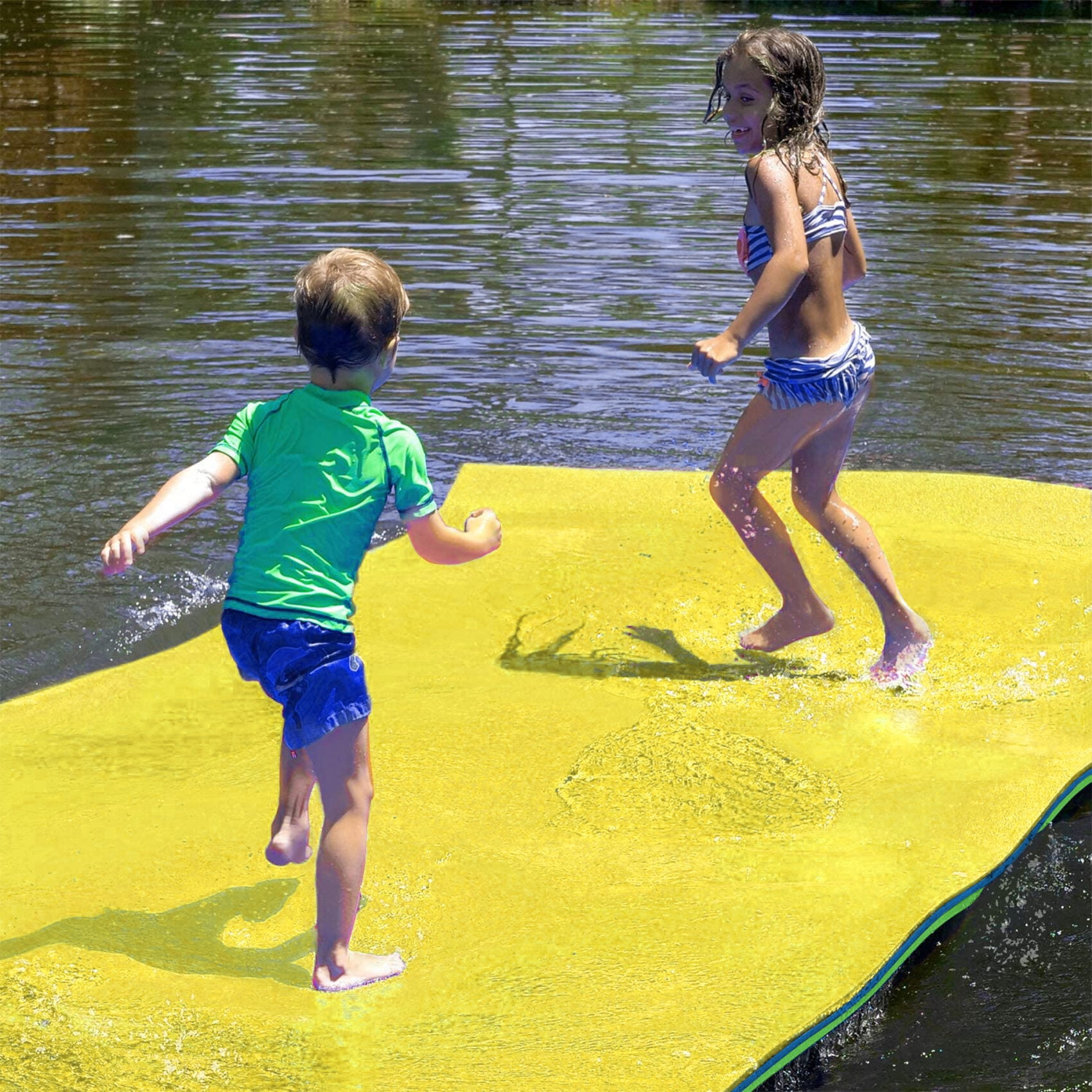 Floating Mat, 12 x 6 Ft Floating Water Mat, 3-Layer Tear-Resistant XPE ...