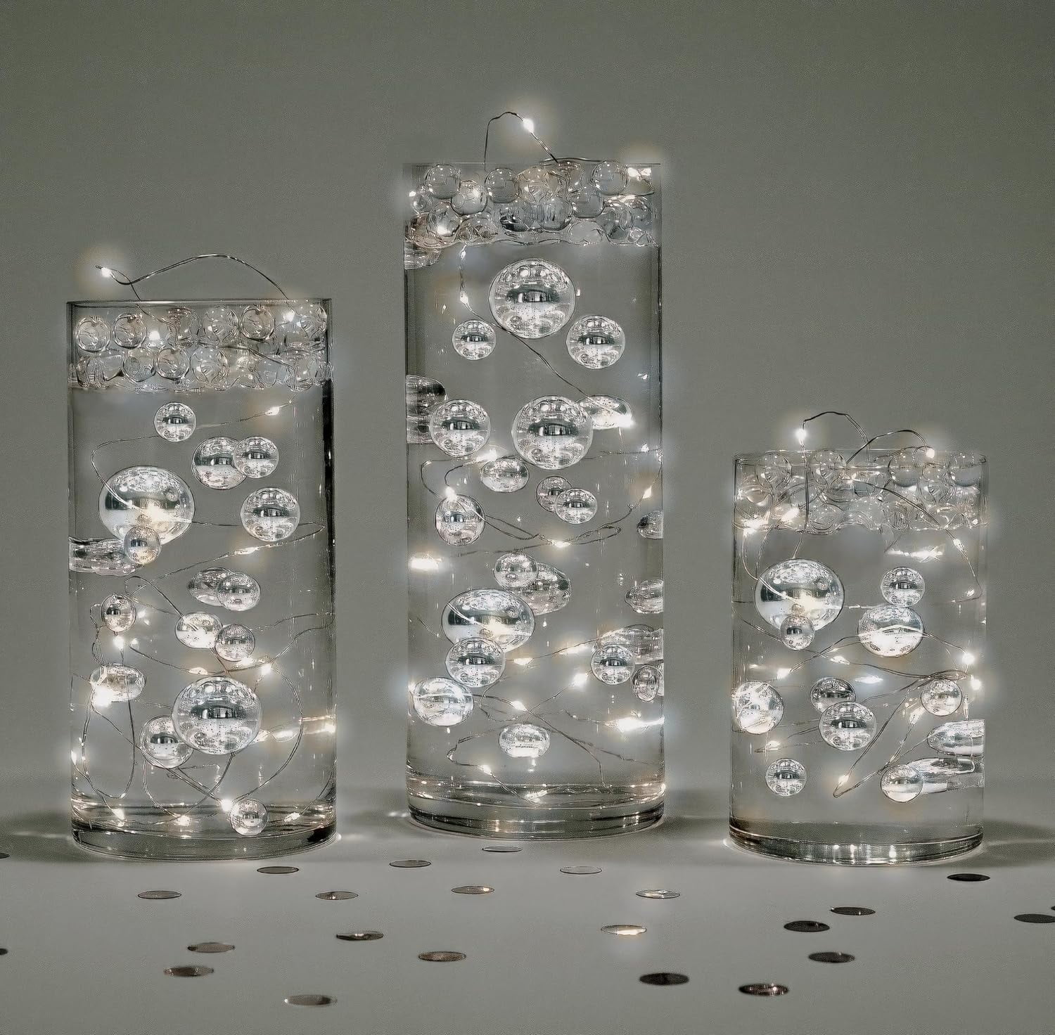 Floating Metallic Silver Pearls-Fills 1 Gallon of Floating Gels with ...