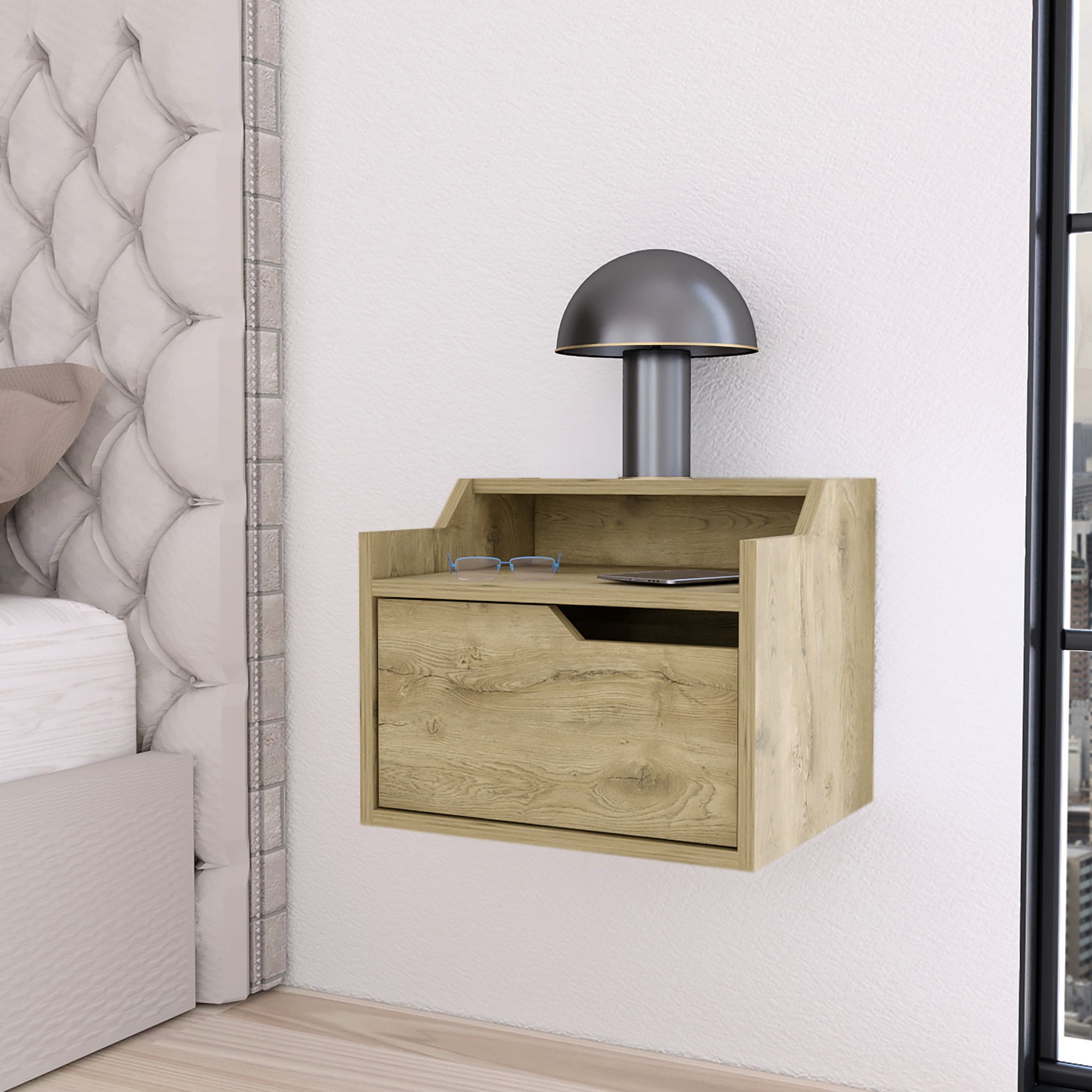 Floating Nightstand with Drawer and Shelves | Ideal for Bedroom Decor ...