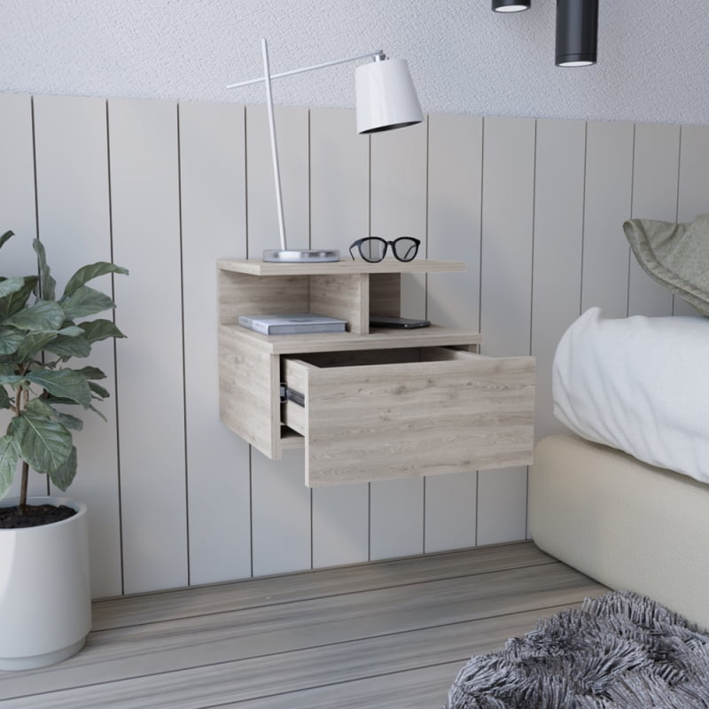 Floating Nightstand Flopini, One Drawer, White Finish On-Site RR ...