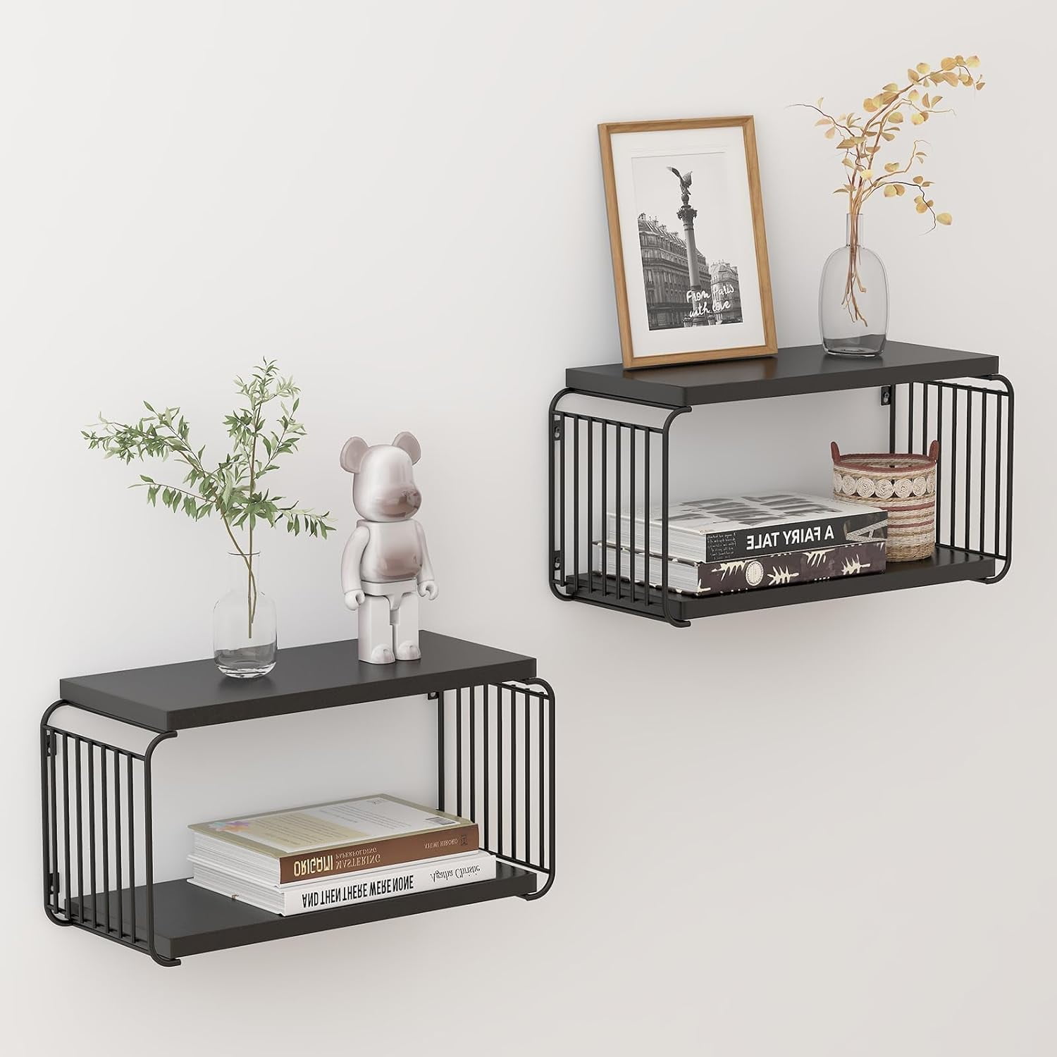 Floating Nightstand Shelves, Modern Night Stand for Bedroom, Wood ...