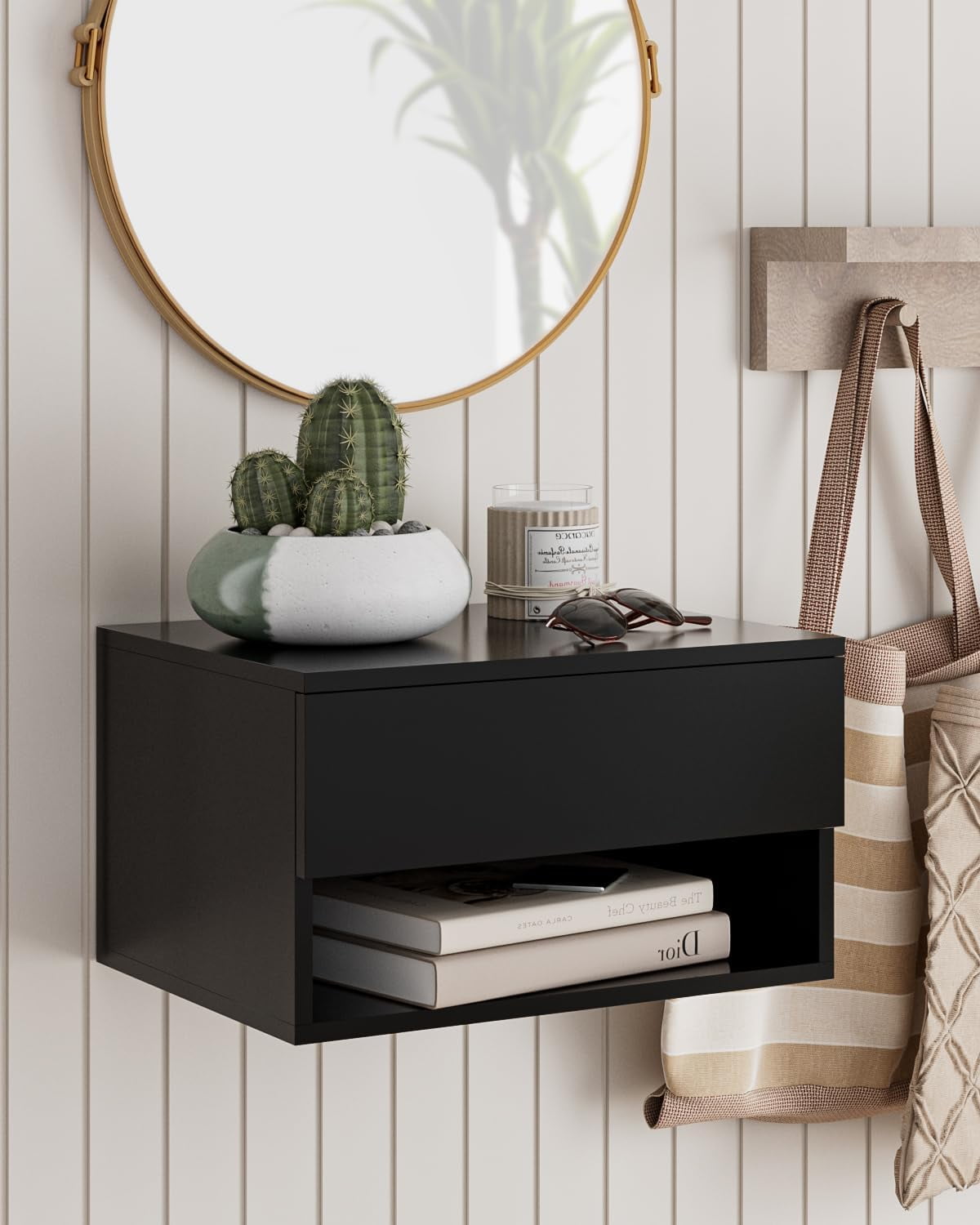 Floating Nightstand, Small Modern Floating Nightstand with Drawer ...