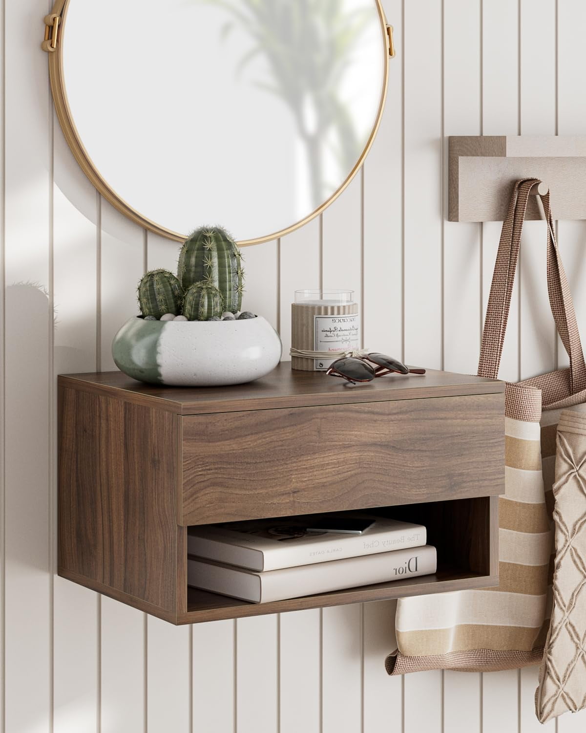 Floating Nightstand, Small Modern Floating Nightstand with Drawer ...