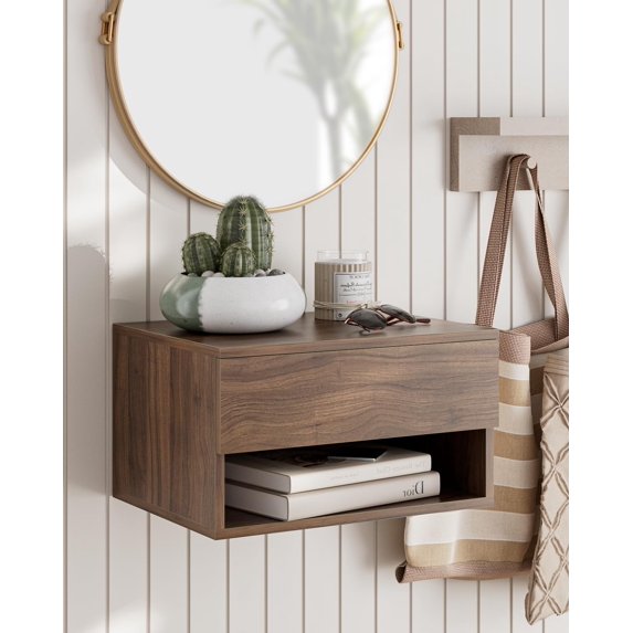 Floating Nightstand, Small Modern Floating Nightstand with Drawer ...