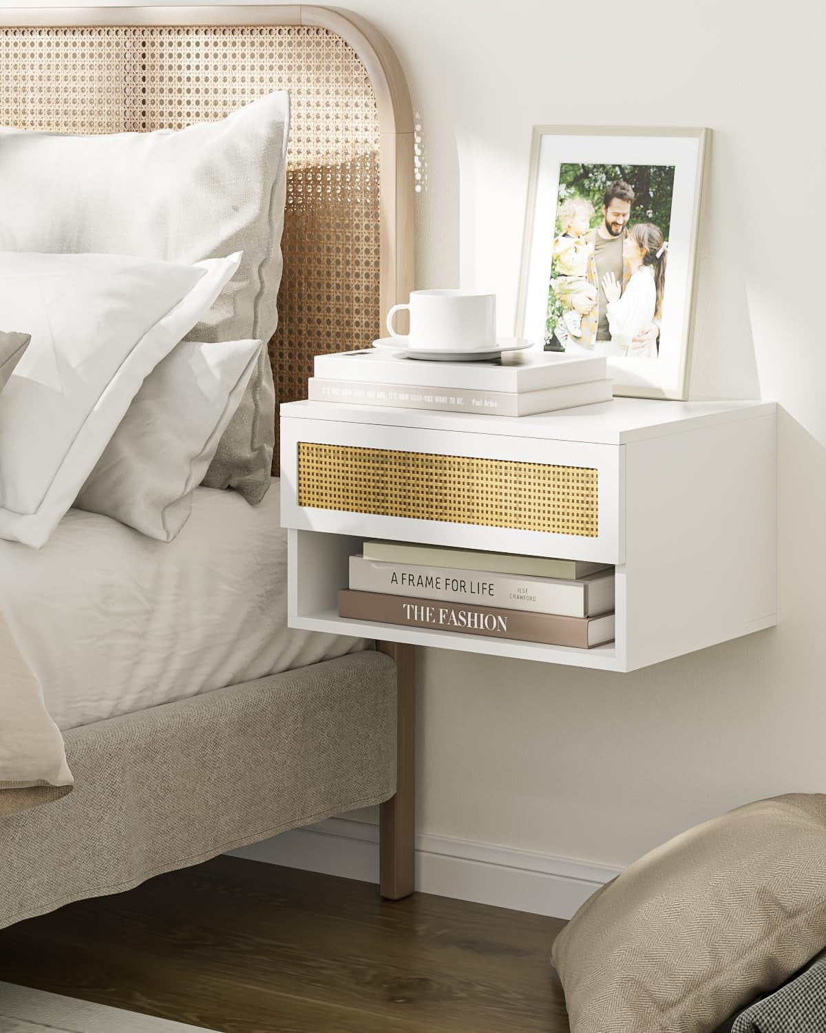 Floating Nightstand, Small Modern Floating Nightstand with Drawer ...