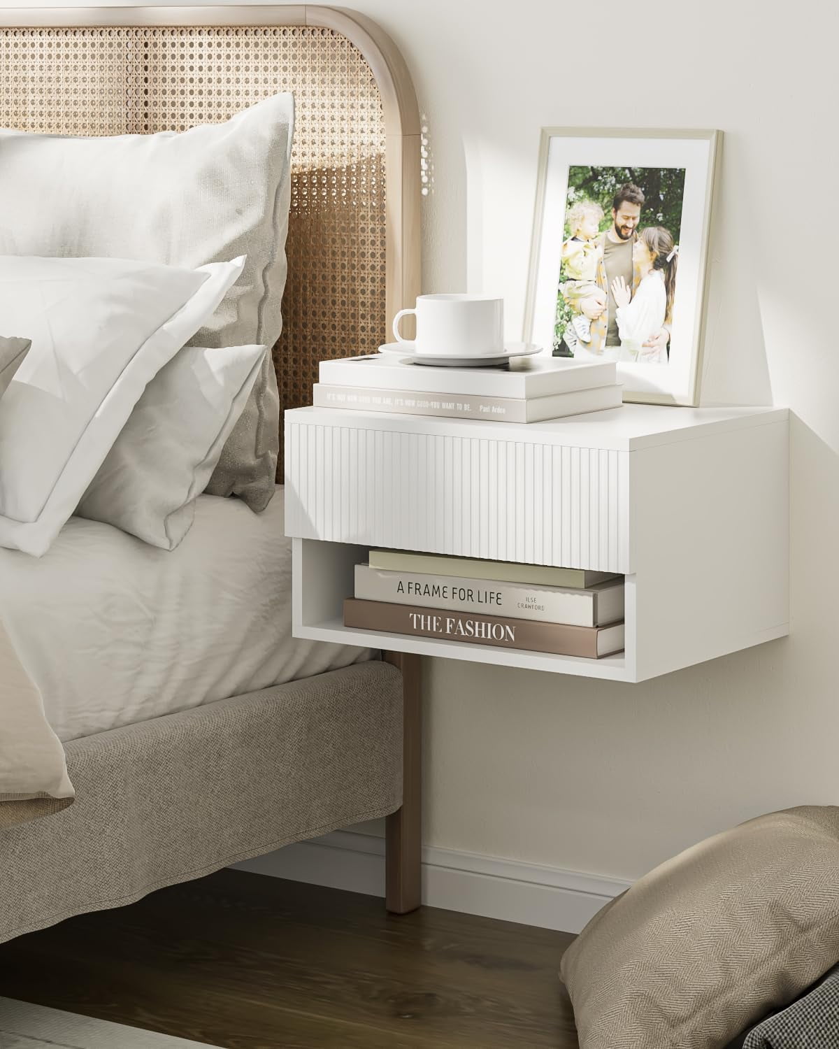 Floating Nightstand, Small Modern Floating Nightstand with Drawer ...