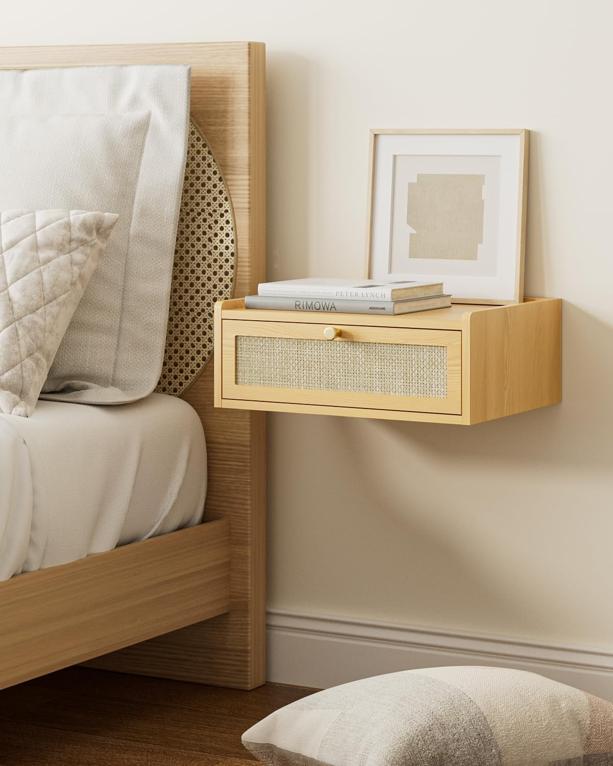 Floating Nightstand,Wall Mounted Night Stand with Drawer,Small Floating ...