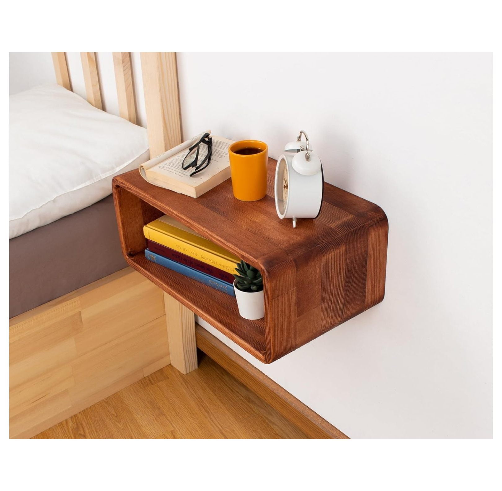 Floating Nightstand Wooden, Bedside Table, Nightstand Shelf, Handmade ...