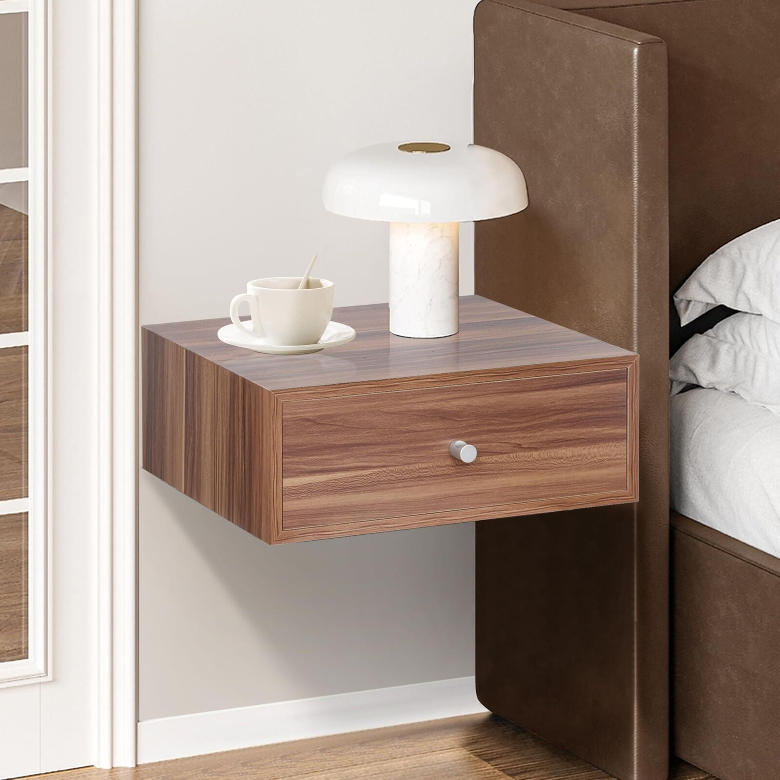 Floating Nightstand with Drawer Floating Bedside Table Wall Mounted ...