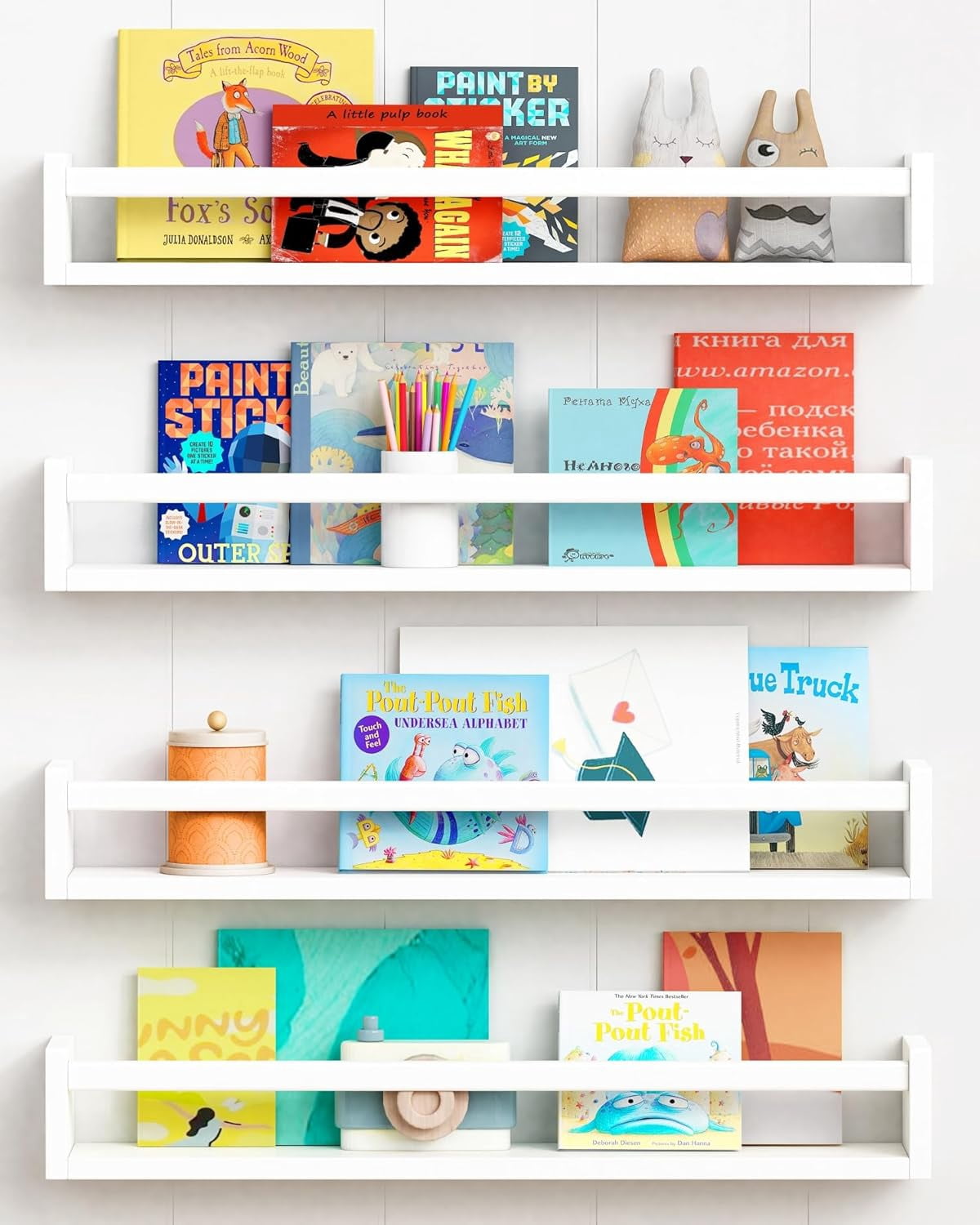 Floating Nursery Book Shelves for Wall , Wall Bookshelf for Kids Room ...