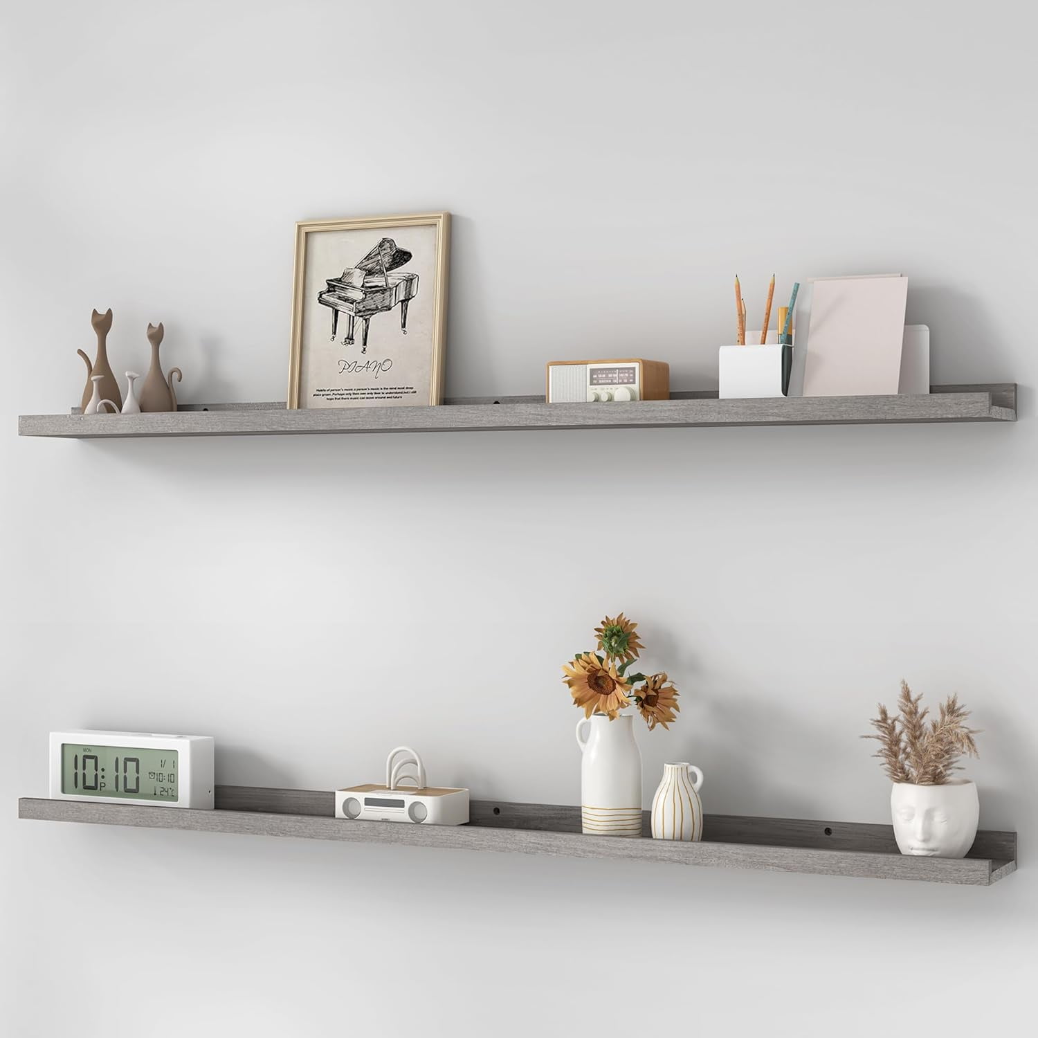 Floating Picture Ledge Shelf, Set of 1, 48 Inches Long for Nursery Toy ...