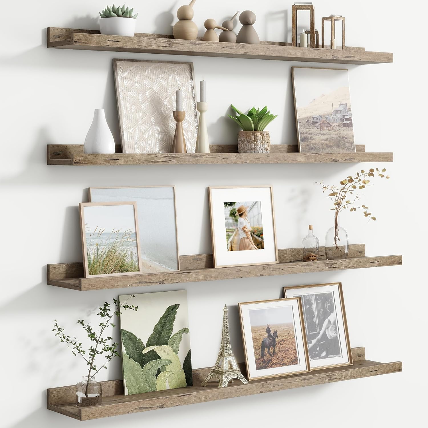 Floating Picture Ledge Shelves for Wall Set of 4, 36 Inch Wall Shelves ...