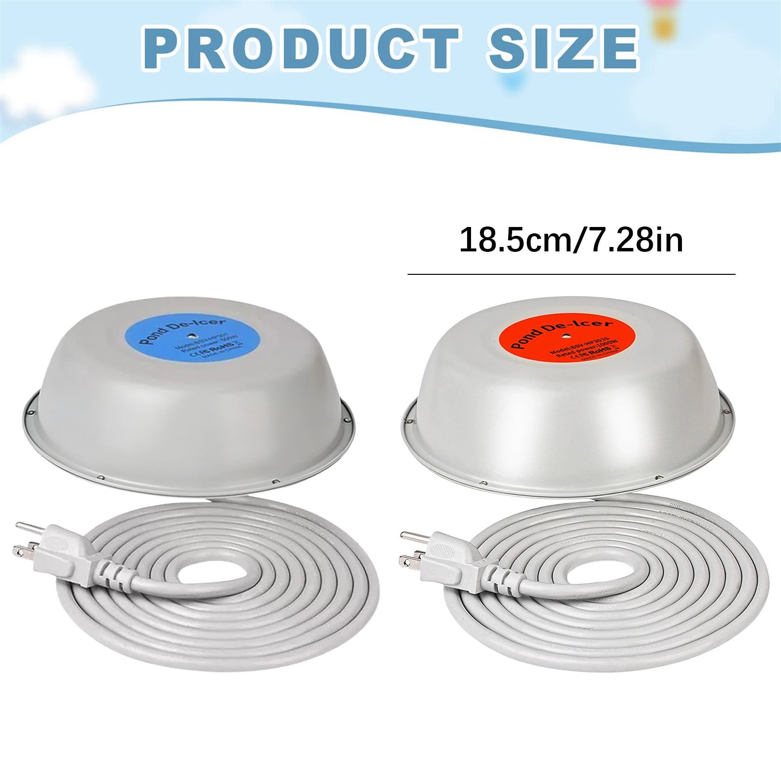 Floating Pond Heater, 10W Pond Deicer with 7.3 Inch Cord ...