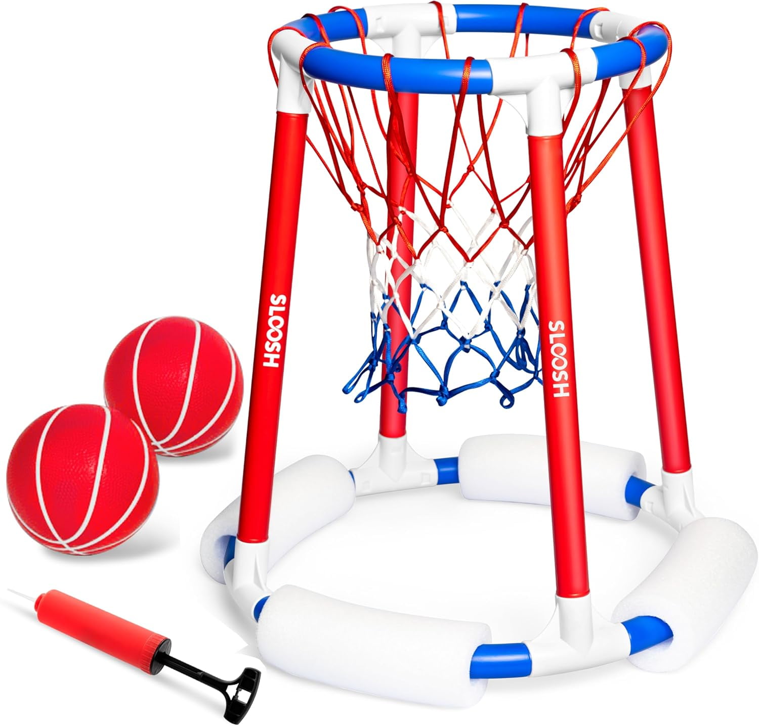 Floating Pool Basketball Hoop, Swimming Pool Game Toy with Balls & Pump ...