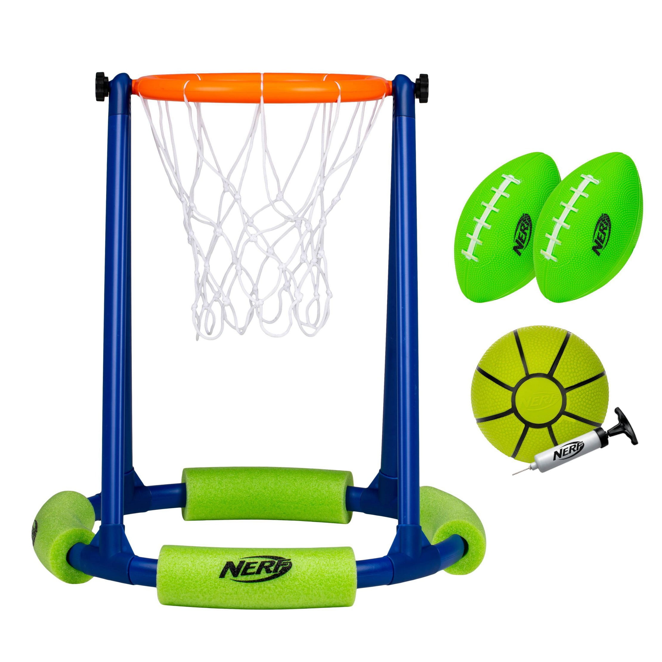 Floating Pool Basketball Hoop and Football Net Portable Basketball ...