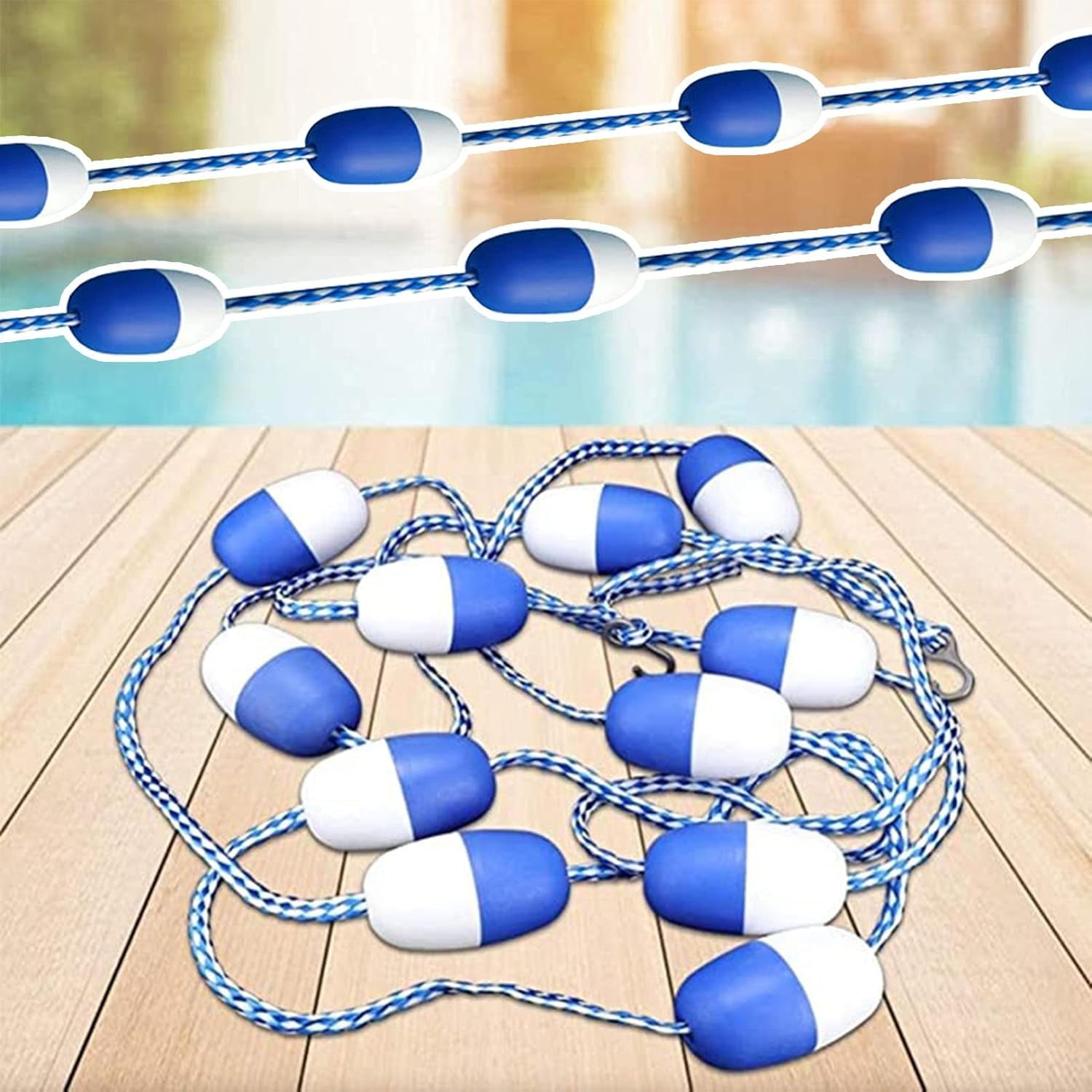 Floating Pool Divider Rope 10ft 20ft 30ft, Pool Lane Divider Floats ...