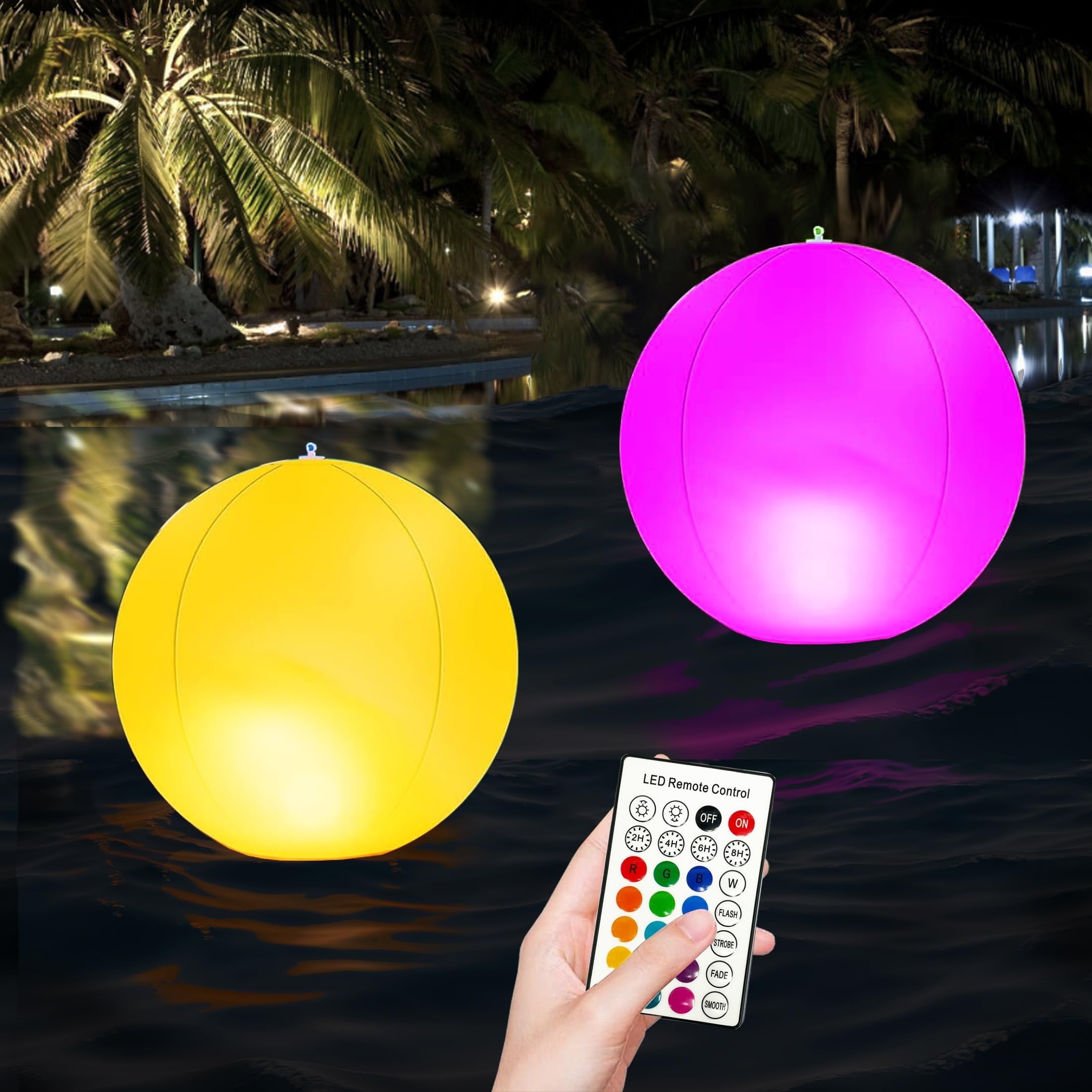 Floating Pool Lights,14" Solar Pool Lights,Floating Glow Globe IP68 ...