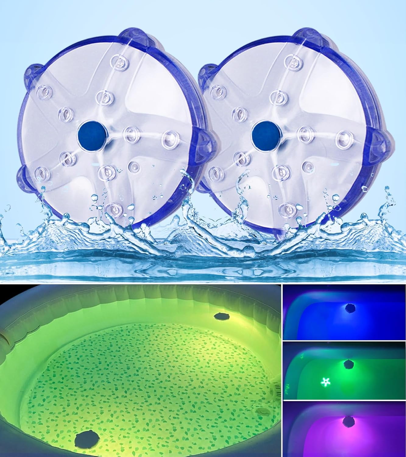 Floating Pool Lights,Color Changing Waterproof Magnetic Pond Lights ...