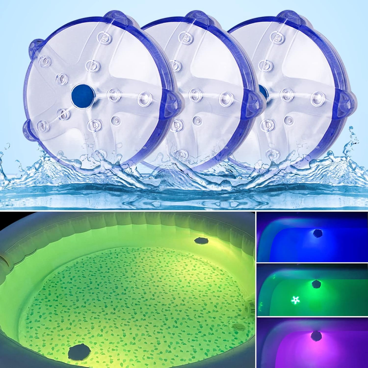Floating Pool Lights,Color Changing Waterproof Magnetic Pond Lights ...