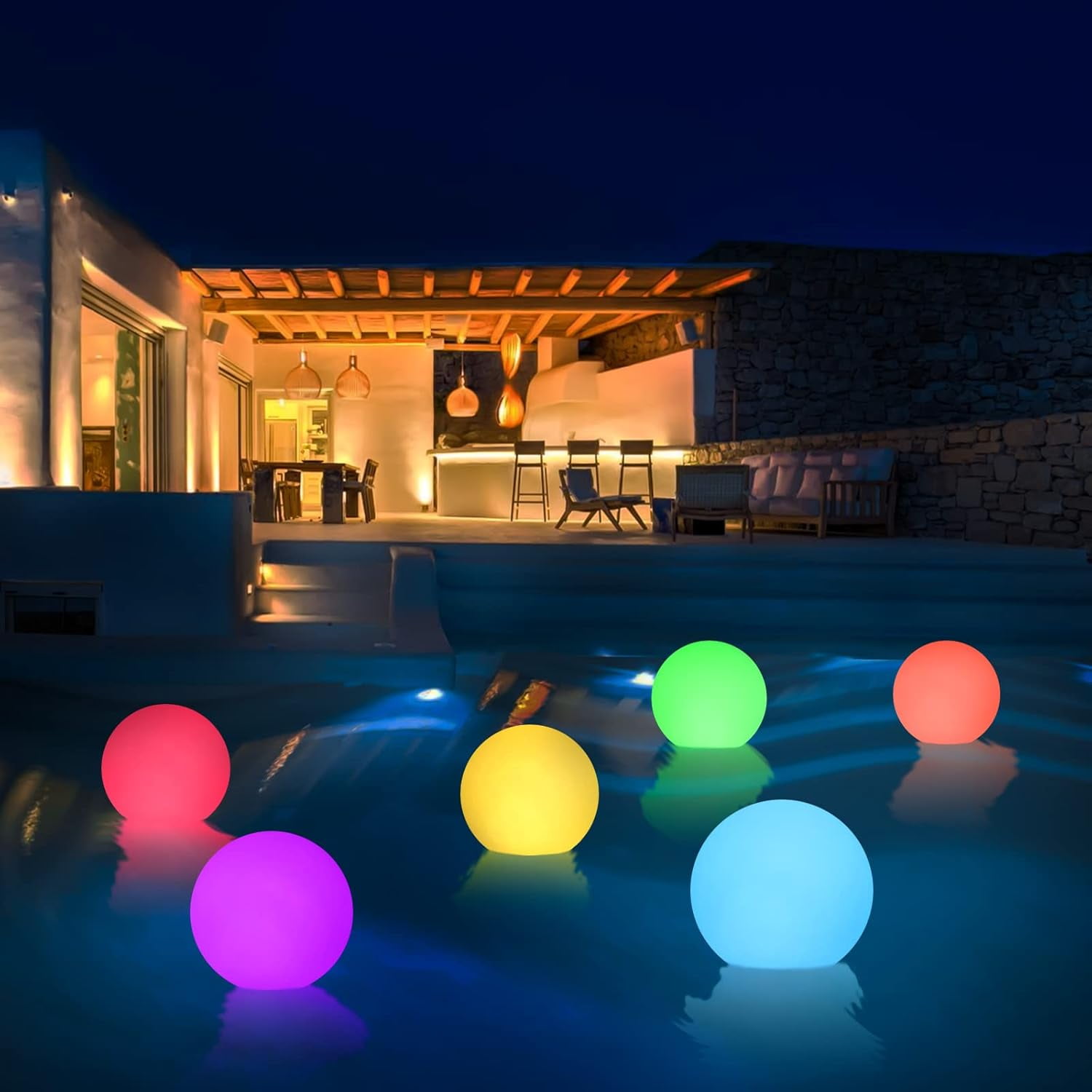 Floating Pool Lights for Swimming Pool, 3 Inch LED Orb Pool Lights that ...