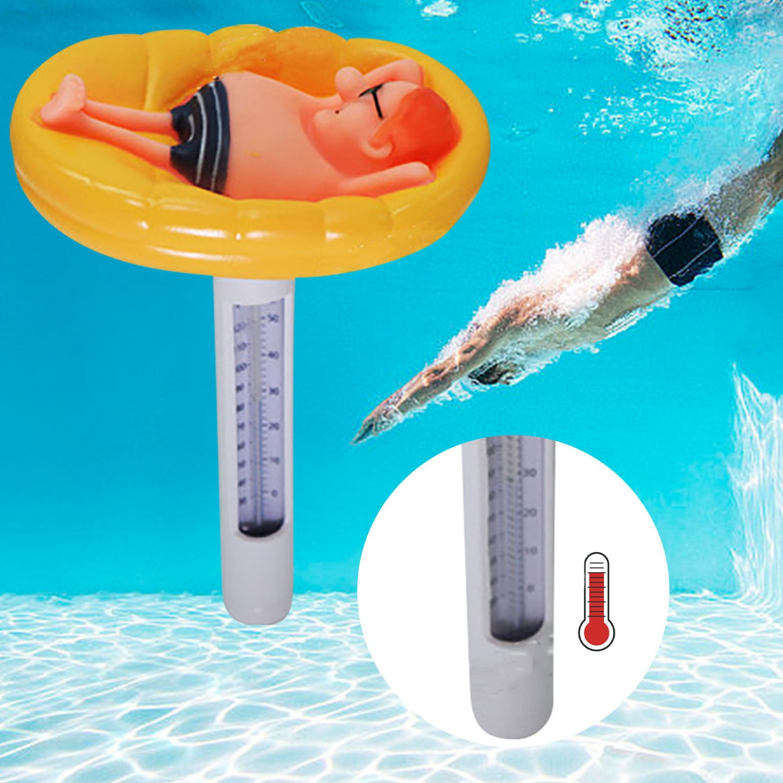 Floating Pool Thermometer, Large Size Easy Read for Water Temperature ...