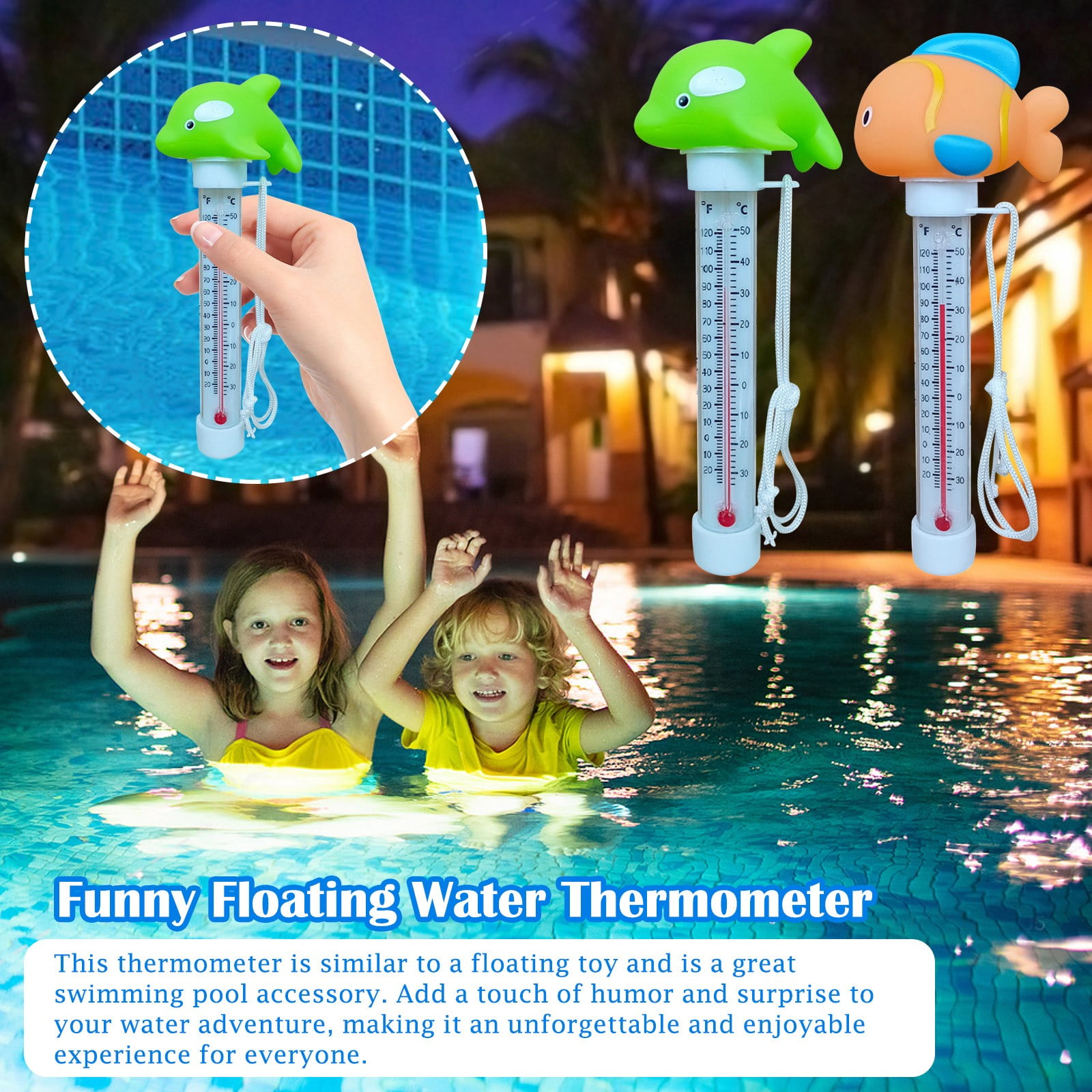 Floating Pool Thermometer Shaped Cartoon Animal, Water Temperature ...
