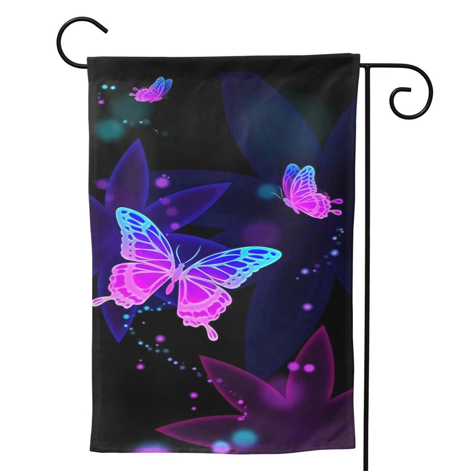 Floating Purple Butterfly Garden Flag 28"X40" Outdoor Indoor Garden ...