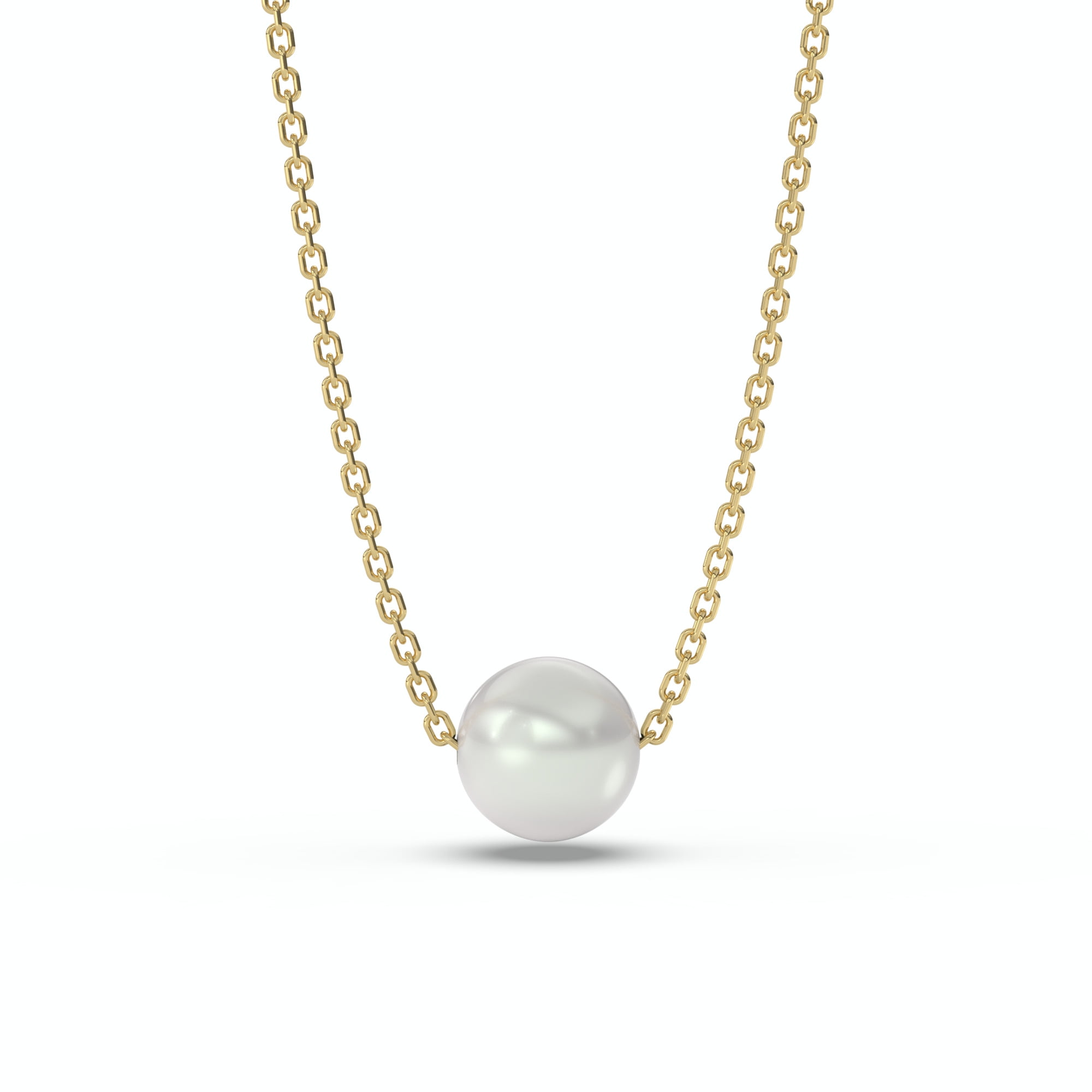 Floating Real Natural Pearl Minimalist Necklace 925 Silver or 14k Gold ...