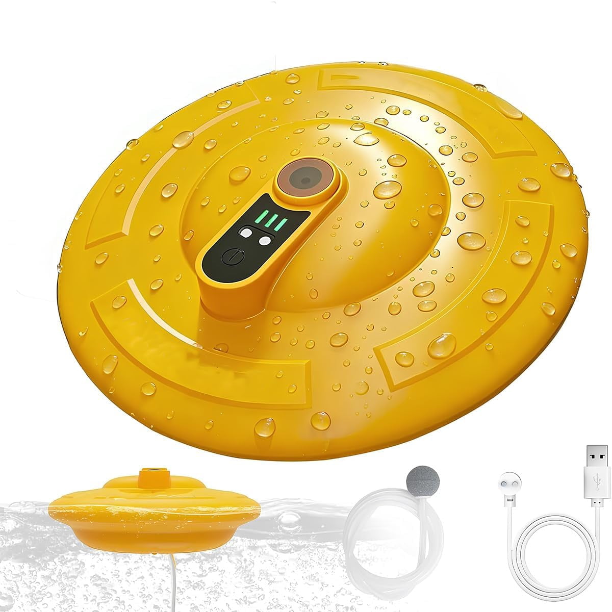 Floating Bait Bucket Aerator, IPX7 Waterproof with Magnetic Charging ...