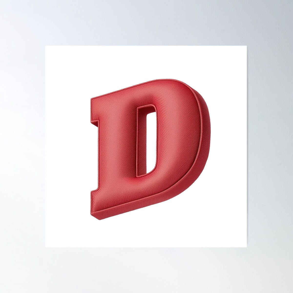 Floating Red Cushion Letter D - 3D Fabric Alphabet Series Poster Wall ...