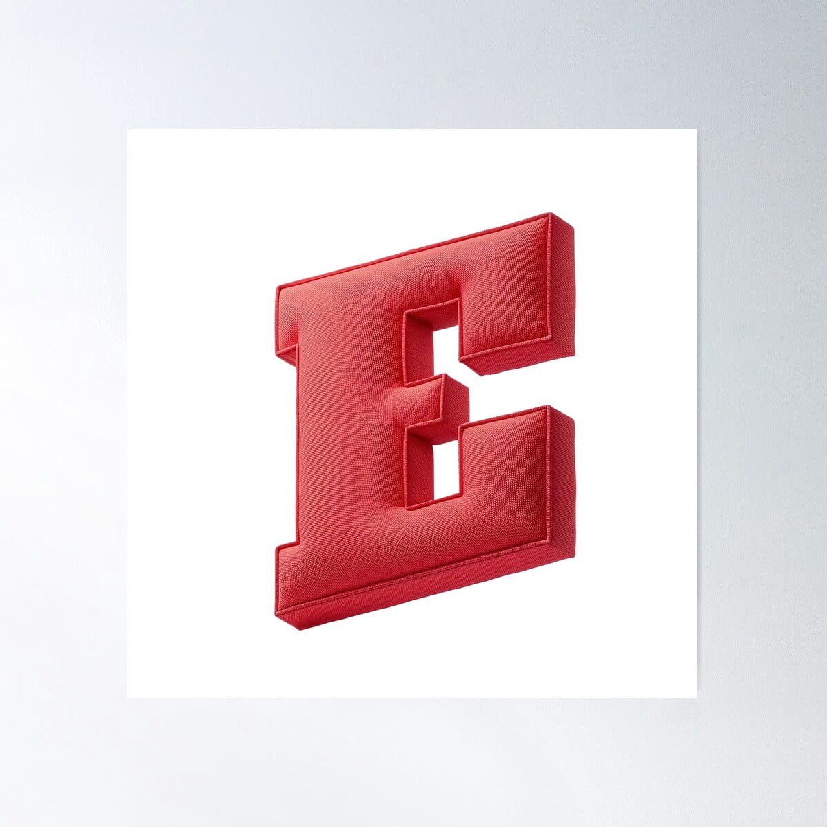 Floating Red Cushion Letter E - 3D Fabric Alphabet Series Poster Wall ...