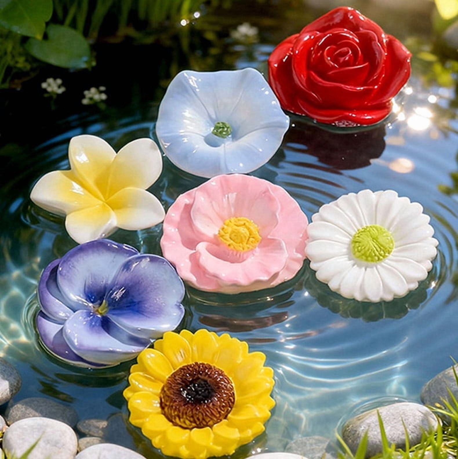 Floating Resin Hydrangea Bee Waterer Simulation Tiny Flower Cluster ...