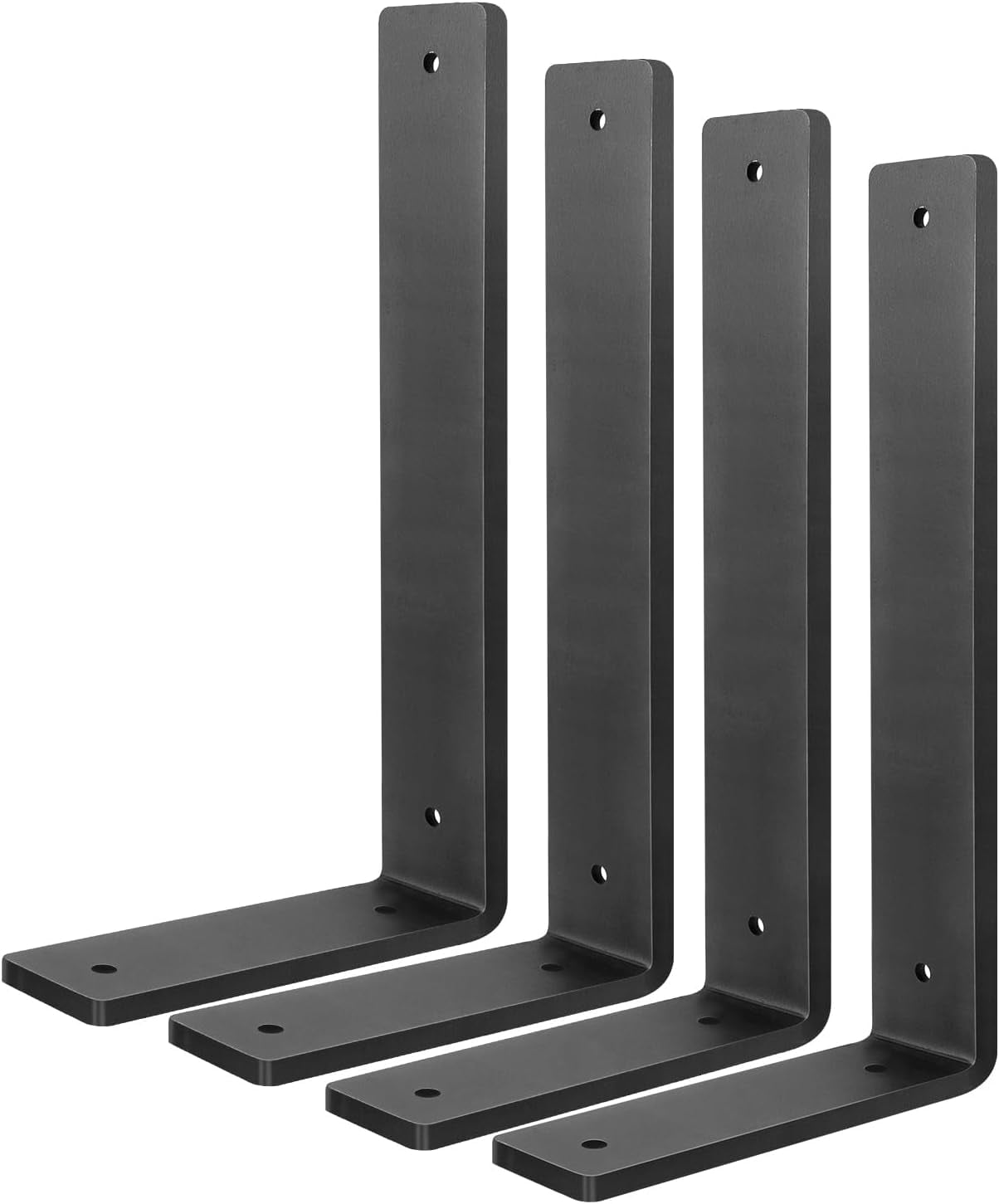 Floating Shelf Bracket 10 Inch, 4 Pack Heavy Duty Shelf Brackets, Black ...