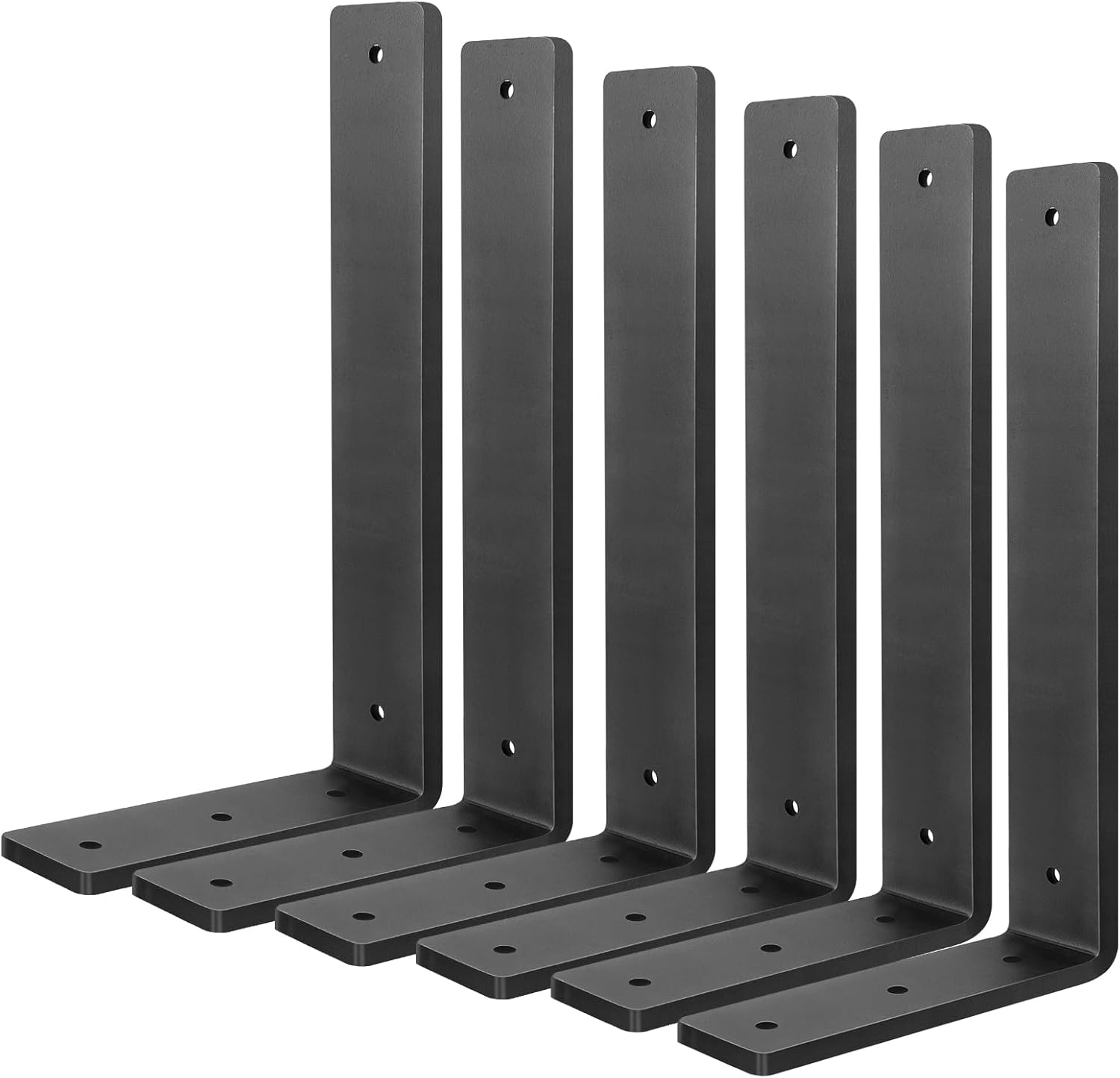 Floating Shelf Bracket 12 Inch, 6 Pack Heavy Duty Shelf Brackets, Black ...