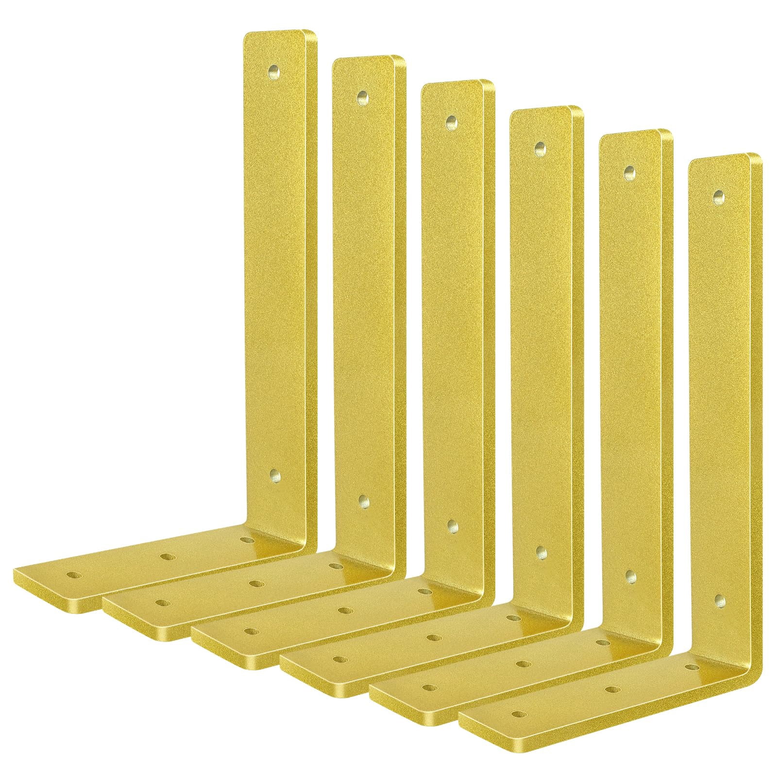 Floating Shelf Bracket 6 Inch, 4 Pack Heavy Duty Shelf Brackets, Black ...