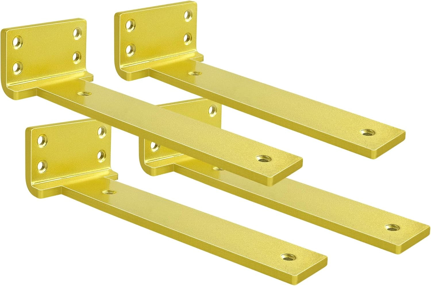 Floating Shelf Brackets 12 inch 4 Pack L Brackets for Shelves Gold ...