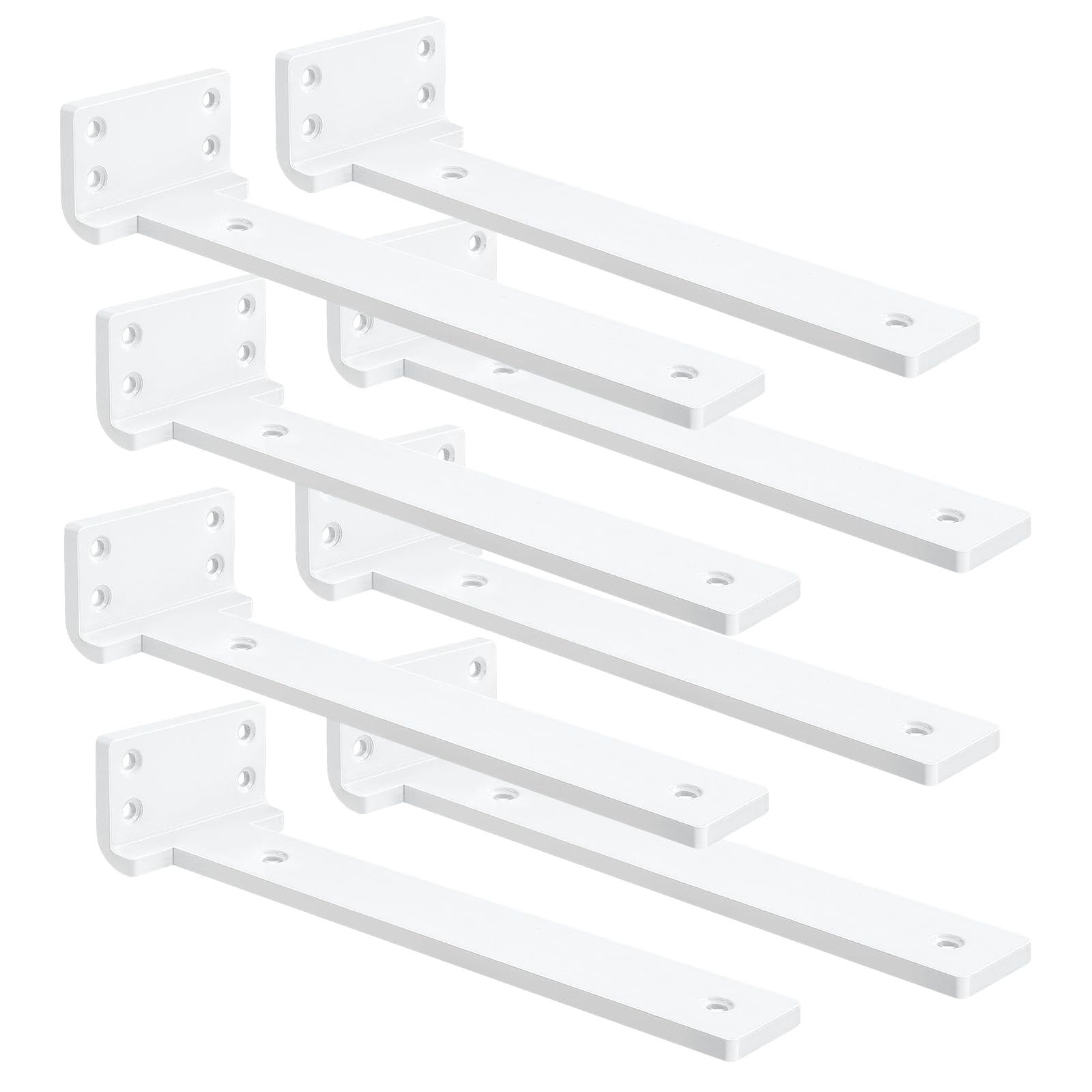 Floating Shelf Brackets 8 inch 6 Pack L Brackets for Shelves Black ...