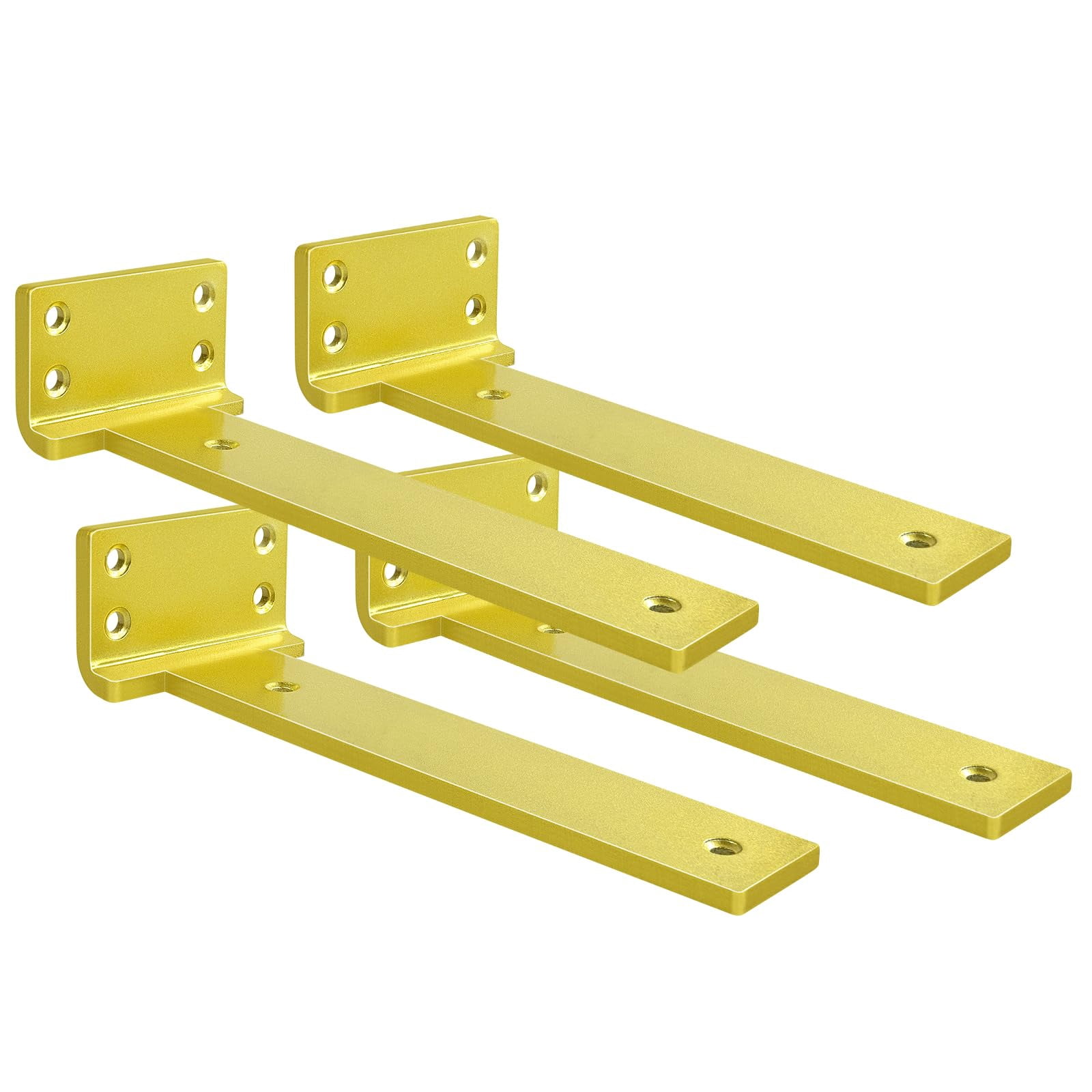 Floating Shelf Brackets 8 inch 6 Pack L Brackets for Shelves Black ...