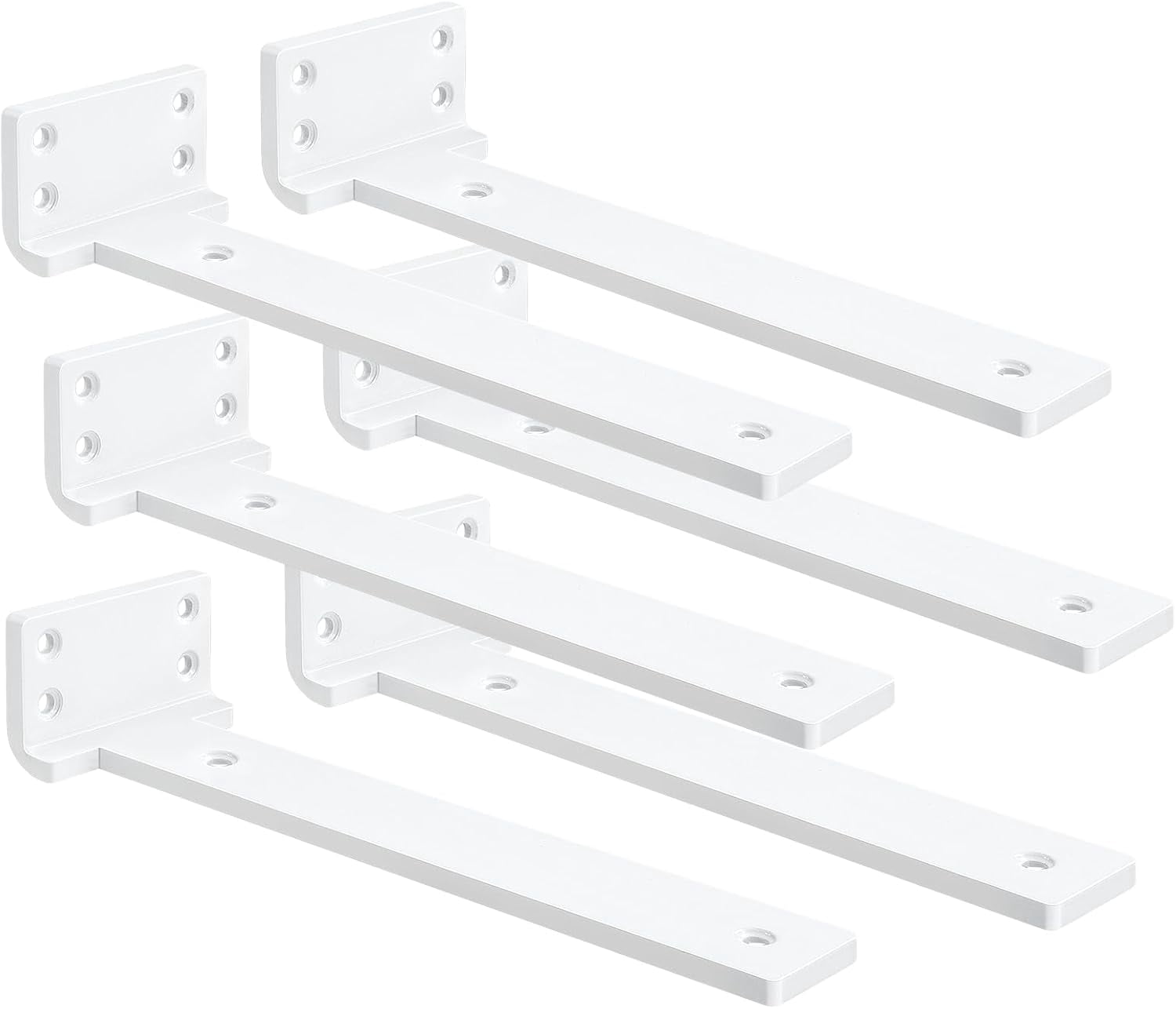 Floating Shelf Brackets 8 inch 6 Pack L Brackets for Shelves White ...